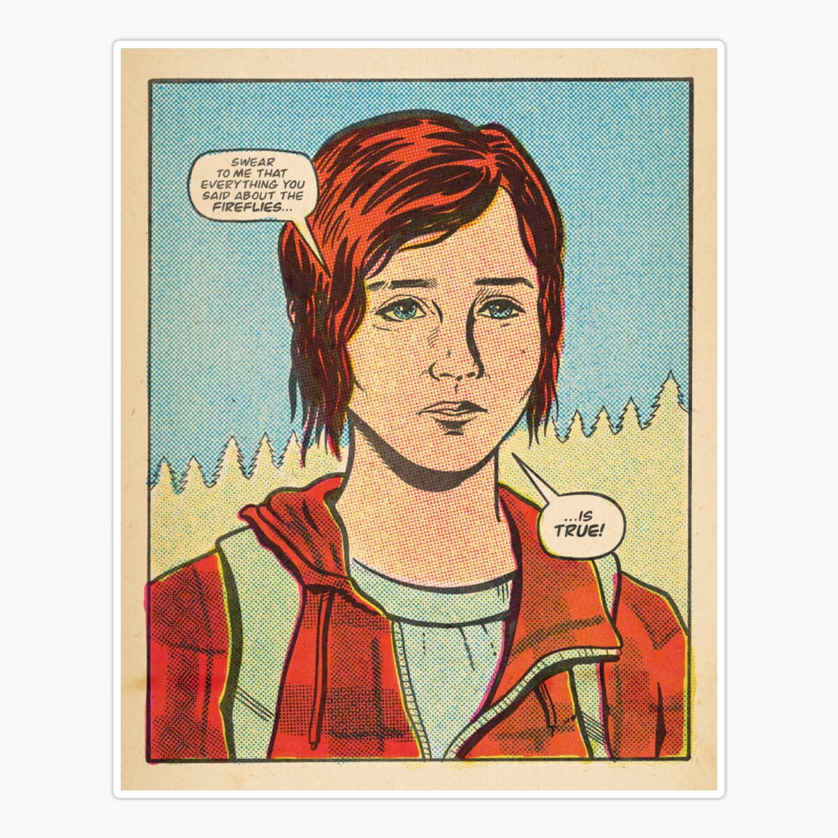 Maneki The Promise - The Last Of Us Ellie Fan Art Comic Panel Sticker, Phone Decal Water Bottle ...