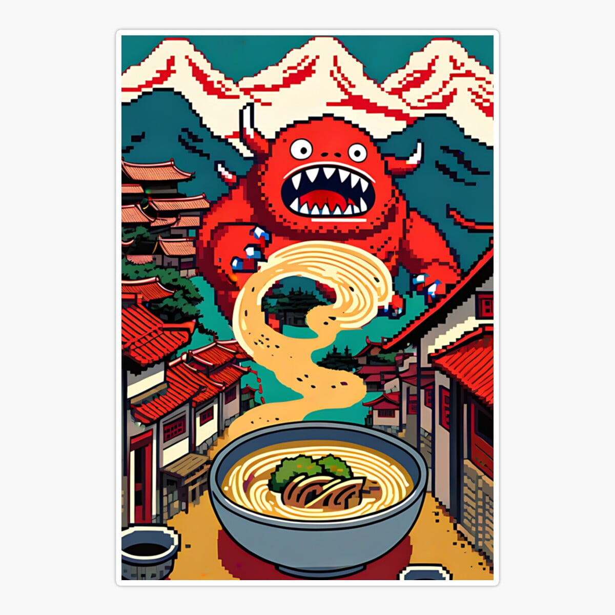 Maneki The Ramen And The Beast Sticker, Phone Decal Water Bottle ...