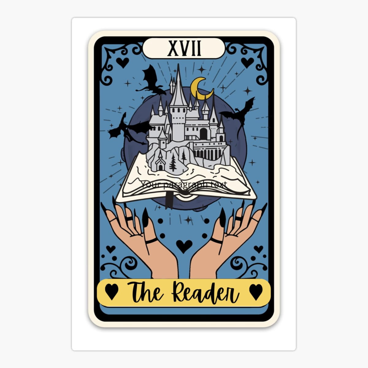 Maneki The Reader Tarot Card Er, Phone Decal Water Bottle Stickers Car ...