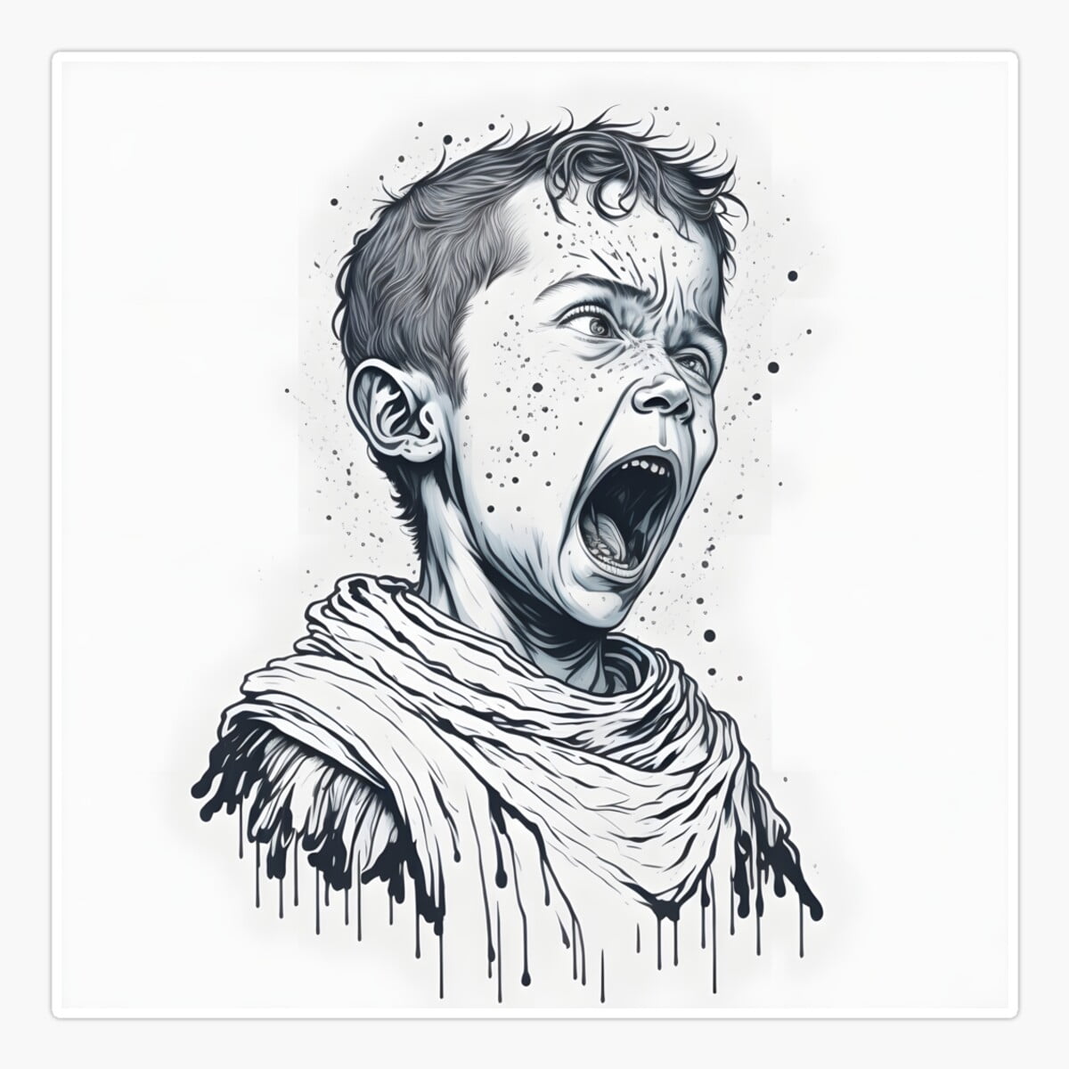 Maneki The Scream - Not By Munch Sticker, Phone Decal Water Bottle ...