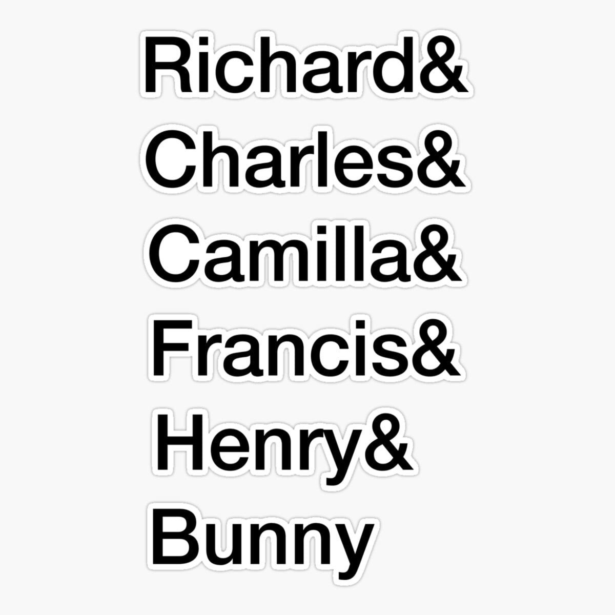 Maneki The Secret History Character Names Sticker, Phone Decal Water ...