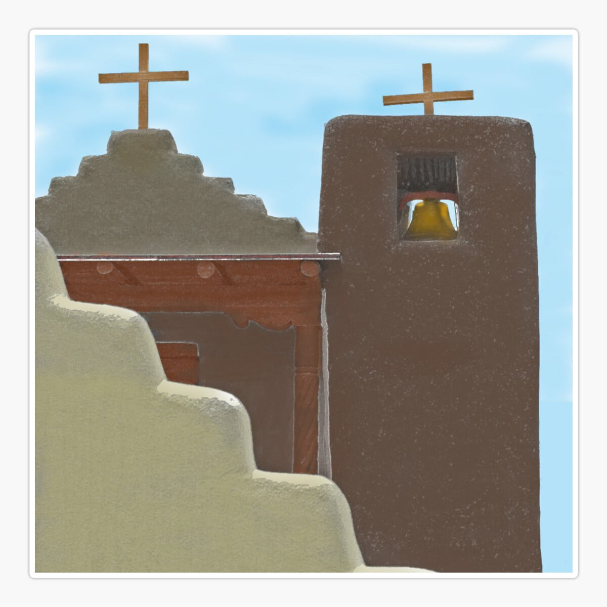 Maneki The Serenity O An Old Mission In Taos, N.M. Sticker, Phone Decal ...