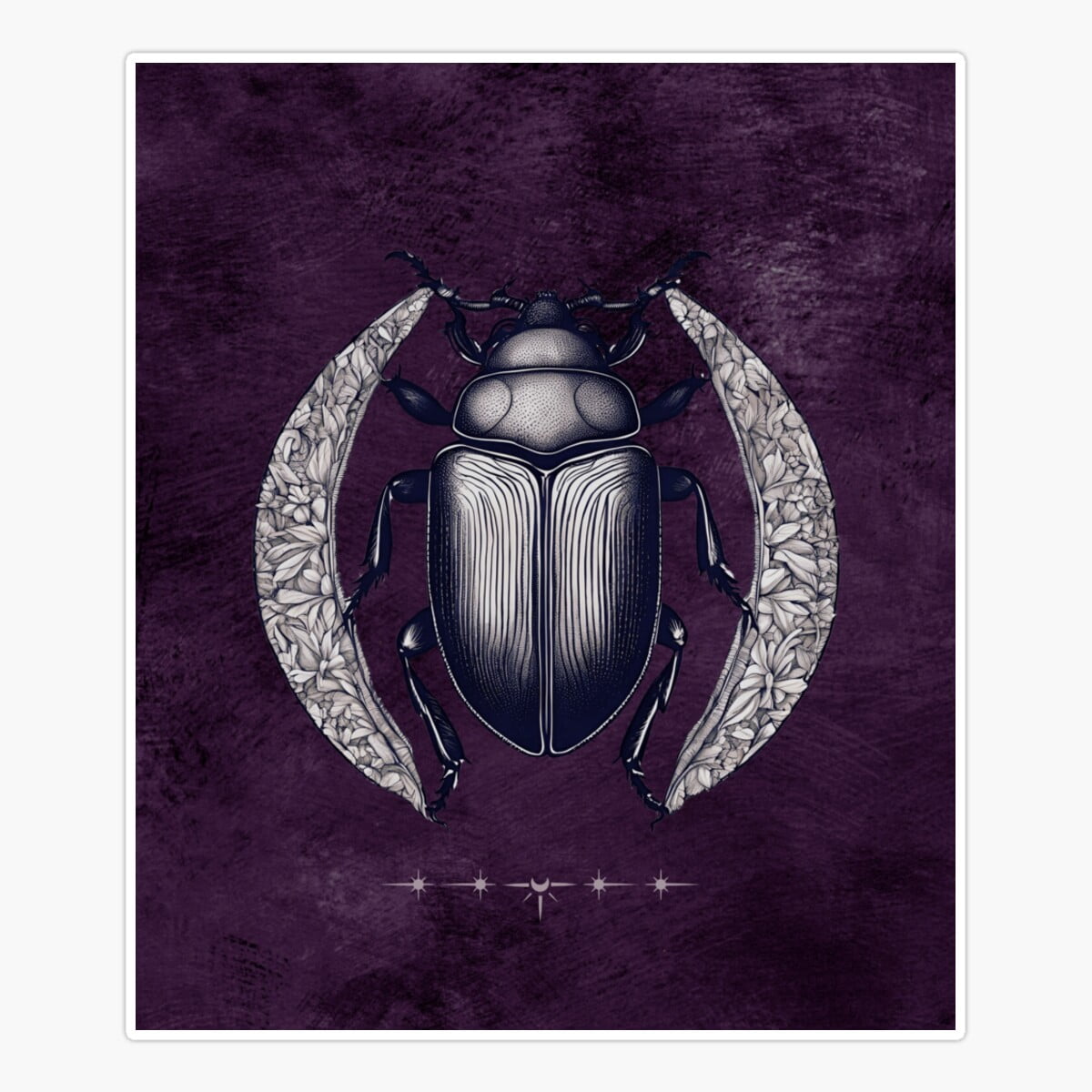 Maneki The Silver Scarab Sticker, Phone Decal Water Bottle Stickers Car ...