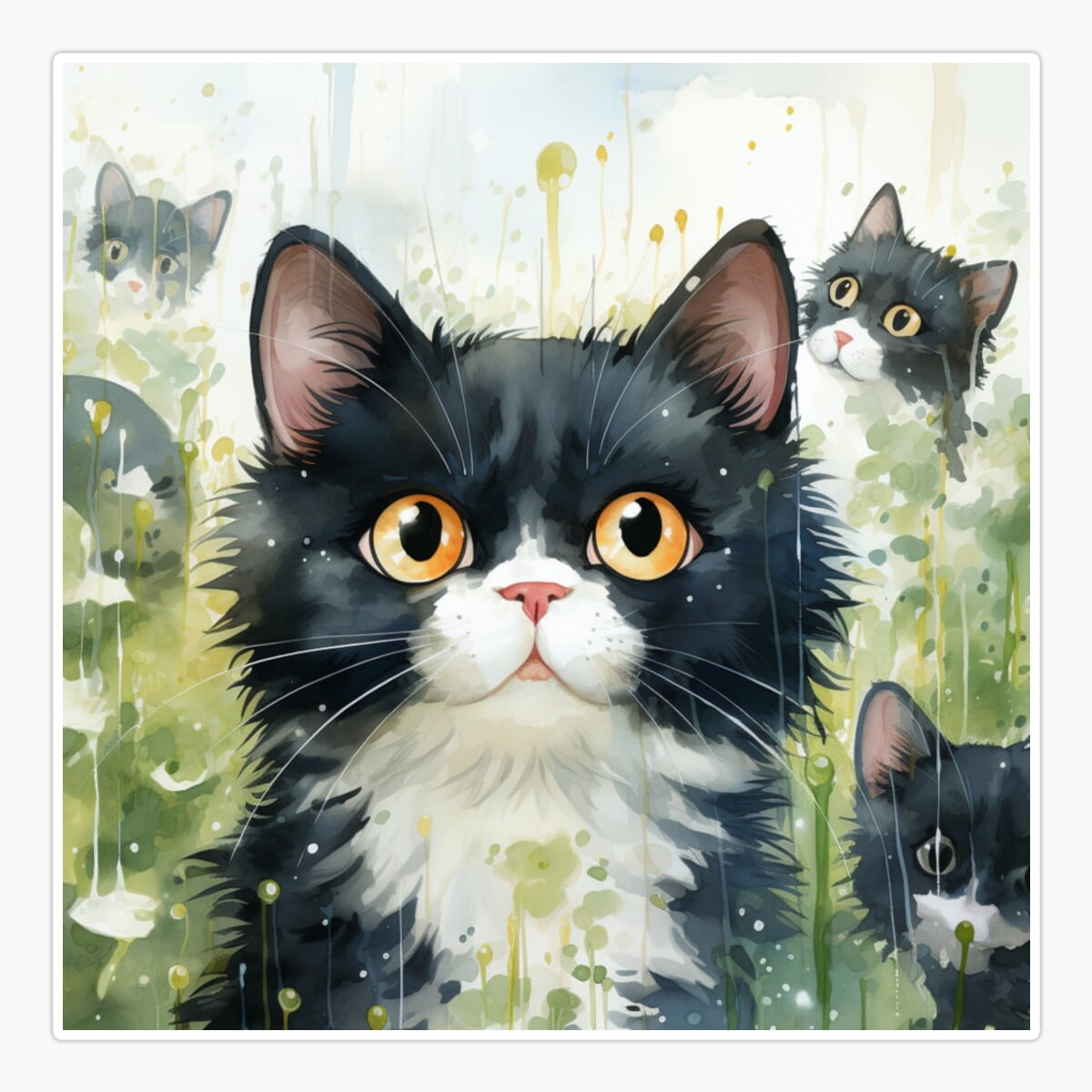 Maneki The Smile Cat Collection #9 Sticker, Phone Decal Water Bottle ...