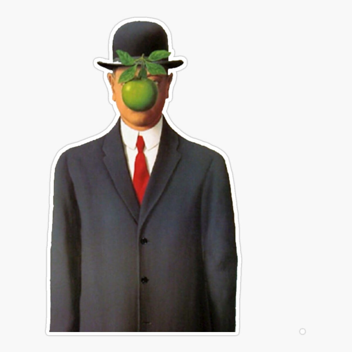 Maneki The Son Of Man By René Magritte Sticker, Phone Decal Water ...