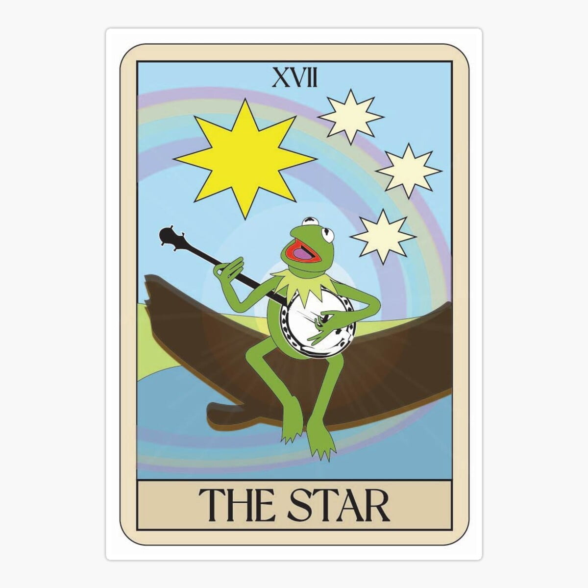Maneki The Star Kermit Tarot Muppets Er Er, Phone Decal Water Bottle ...