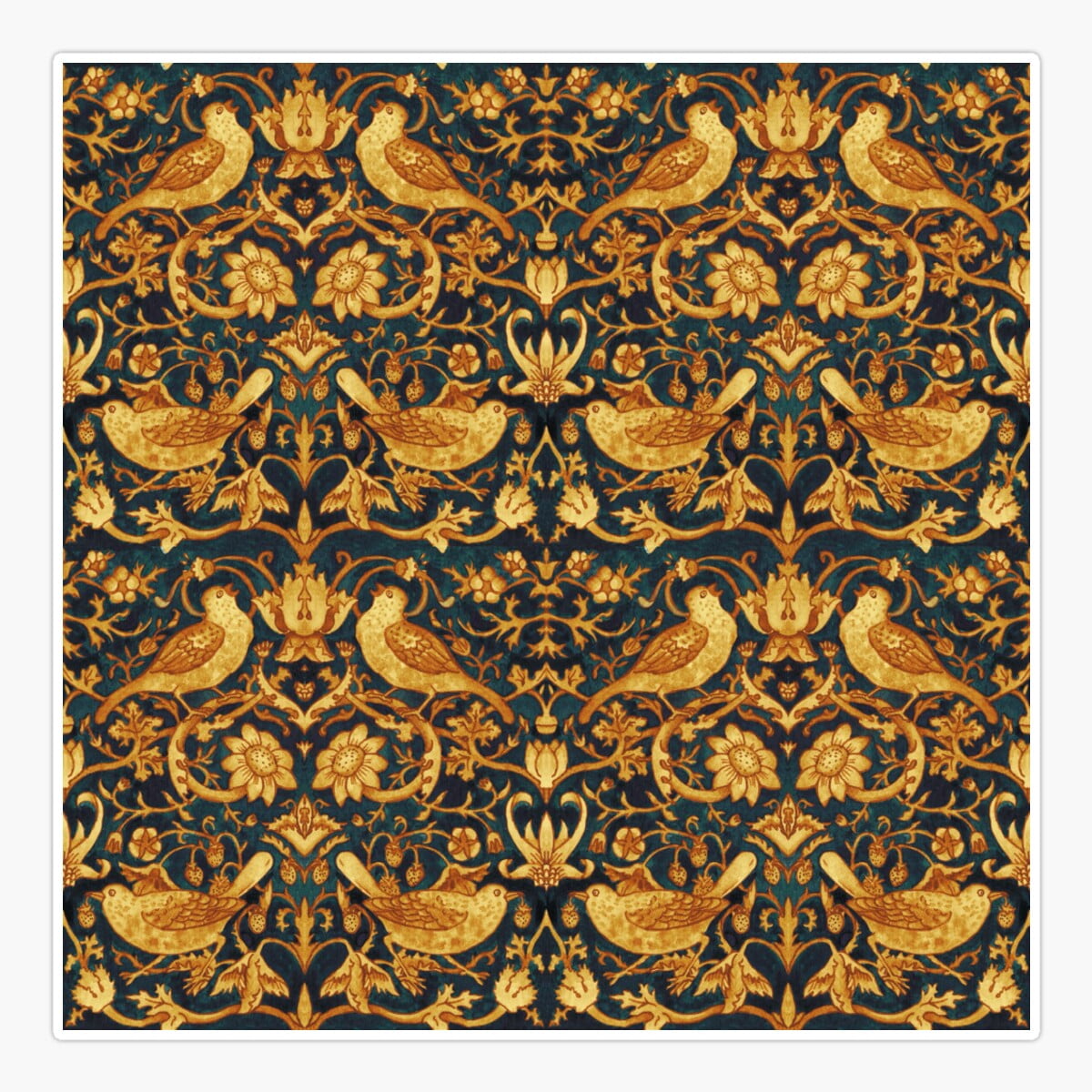 Maneki The Strawberry Thief Sunset Sticker, Phone Decal Water Bottle ...