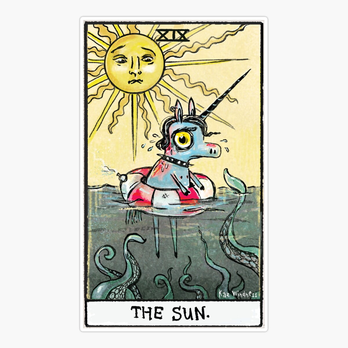 Maneki The Sun Rom The Stabby Unicorn Tarot Collection Er, Phone Decal ...