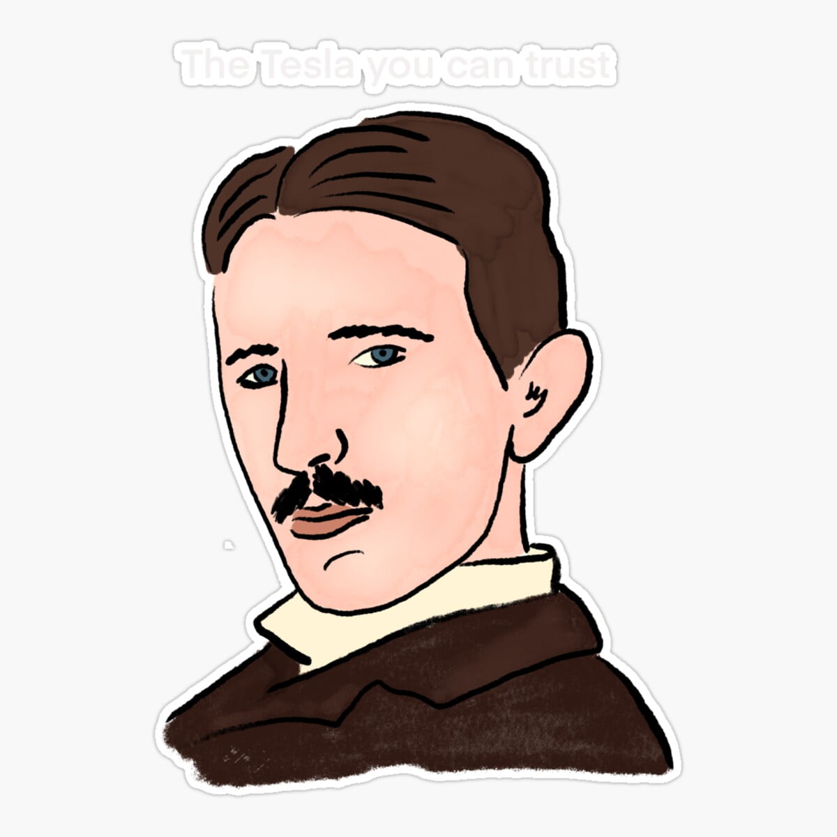 Maneki The Tesla You Can Trust Sticker, Phone Decal Water Bottle ...