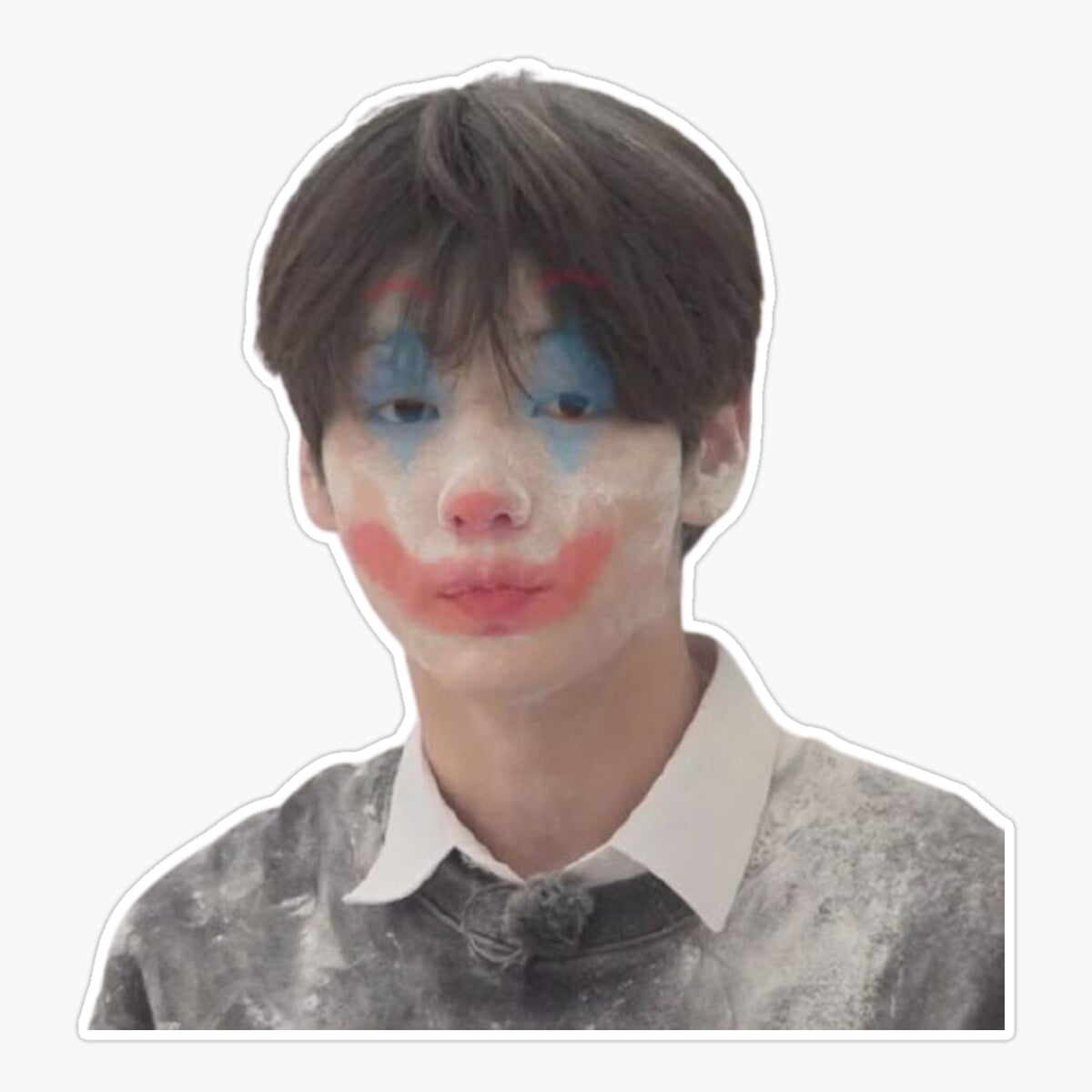 Maneki The Very Famous Soobin Clown Meme. Sticker, Phone Decal Water ...