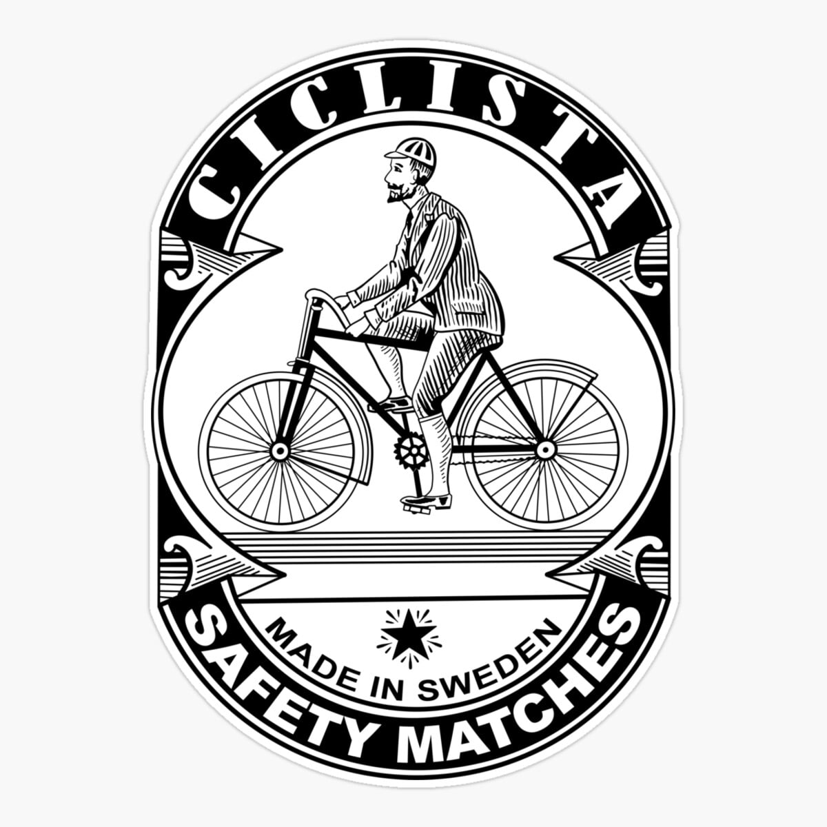 Maneki The Vintage Ciclista Safety Matches Sticker, Phone Decal Water ...
