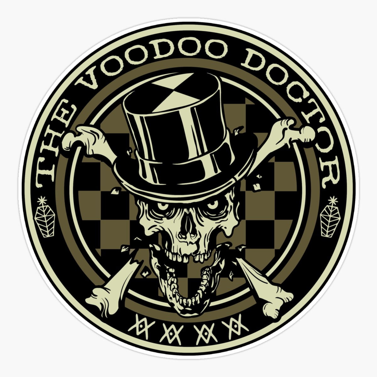 Maneki The Voodoo Doctor Skull, Crossbones And Top Hat Logo Er, Phone ...