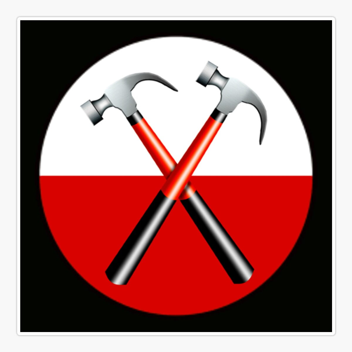 Maneki The Wall Pink Floyd Hammers Sticker, Phone Decal Water Bottle ...