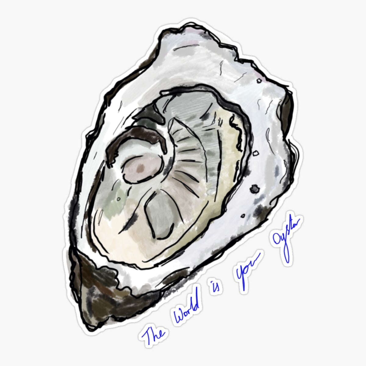 Maneki The World Is Your Oyster Sticker, Phone Decal Water Bottle ...