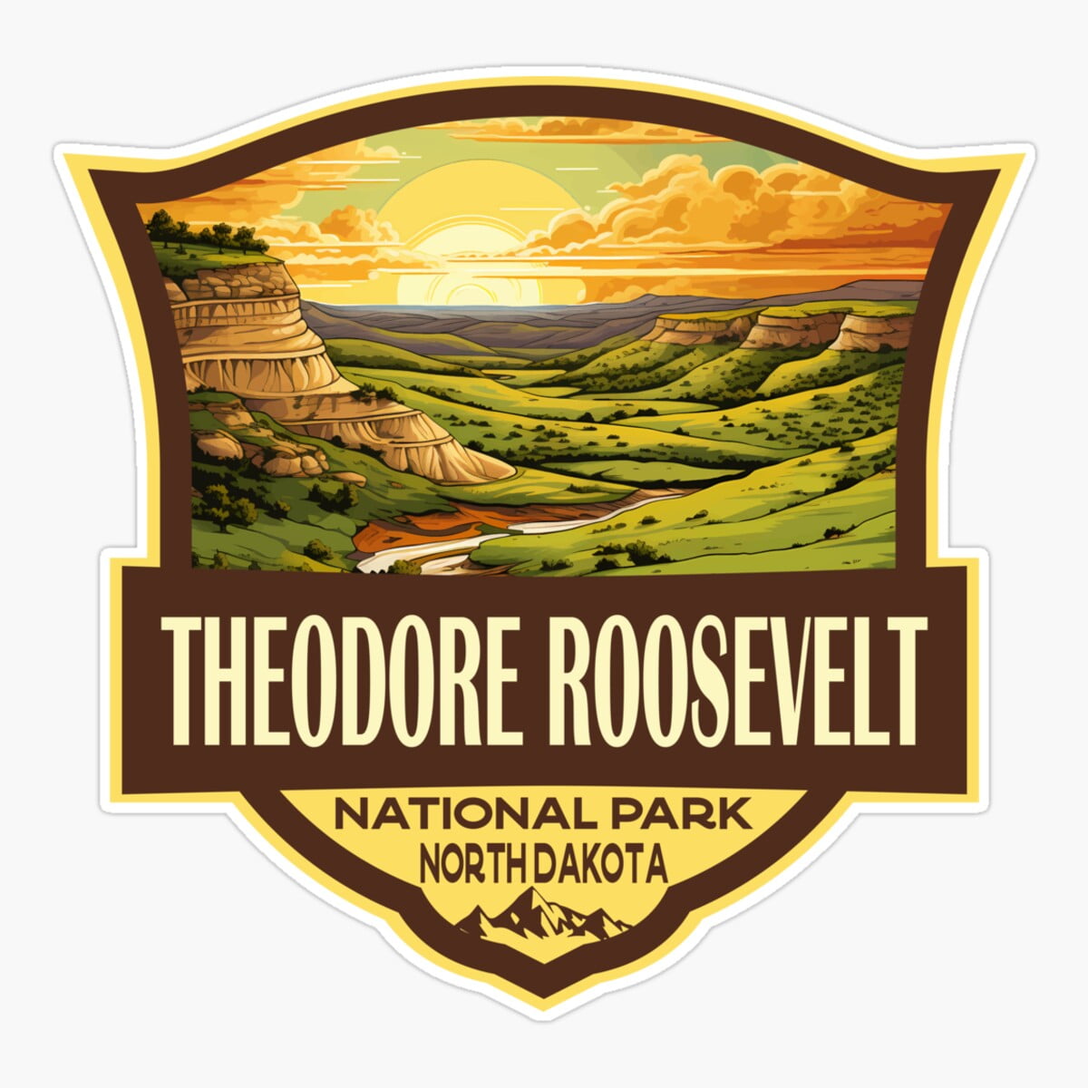 Maneki Theodore Roosevelt National Park Illustration Retro Badge ...