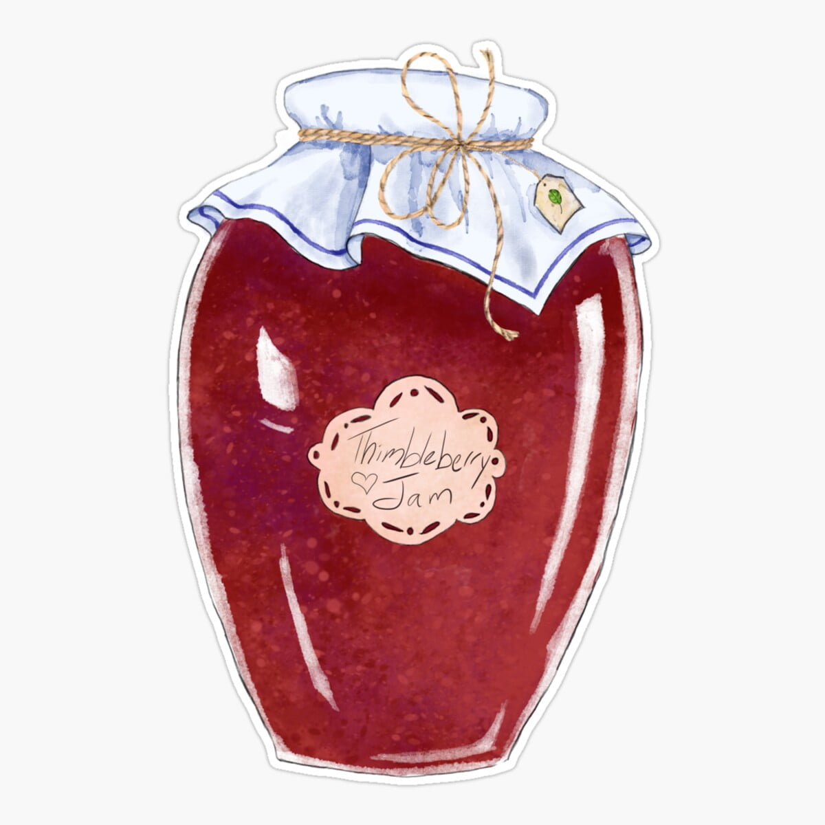 Maneki Thimbleberry Jam Sticker, Phone Decal Water Bottle Stickers Car ...