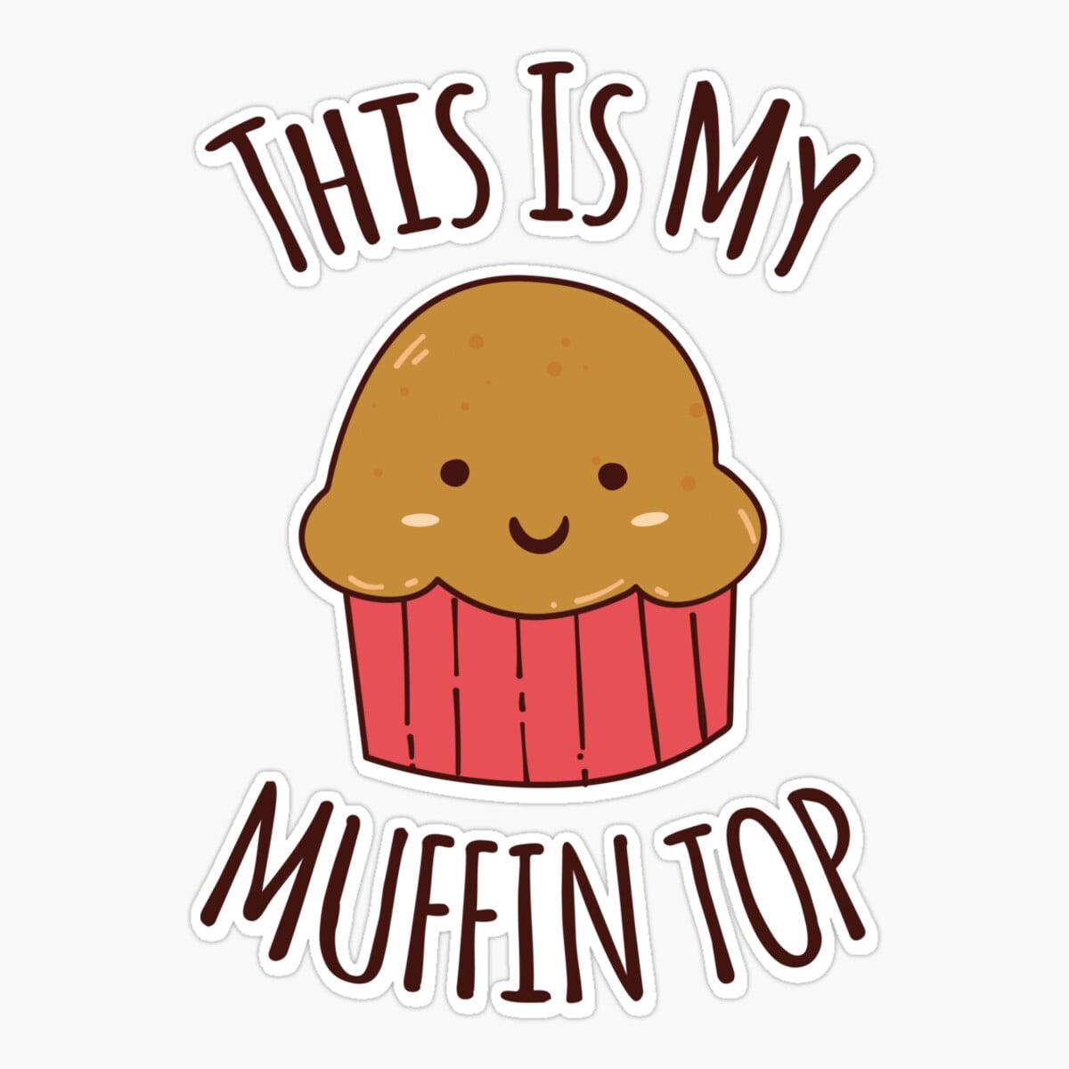 Maneki This Is My Muin Top - Baking Pun Sticker, Phone Decal Water ...