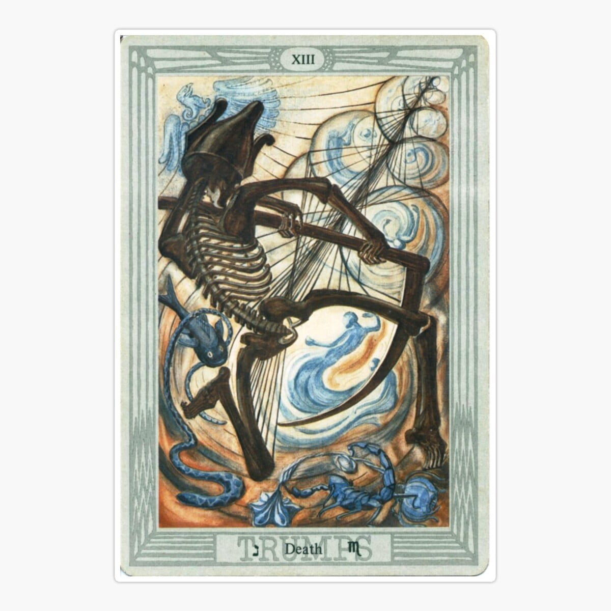 Maneki Thoth Tarot / The Death / Aleister Crowley Er, Phone Decal Water ...