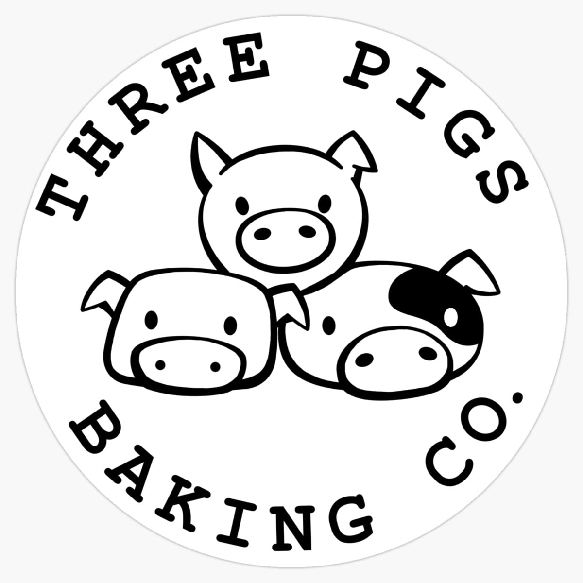 Maneki Three Pigs Baking Company Er, Phone Decal Water Bottle Stickers ...