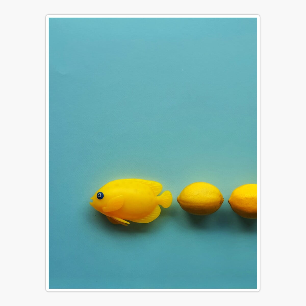 Maneki Three Yellow Angel Ish Swimming To The Let Sticker, Phone Decal ...