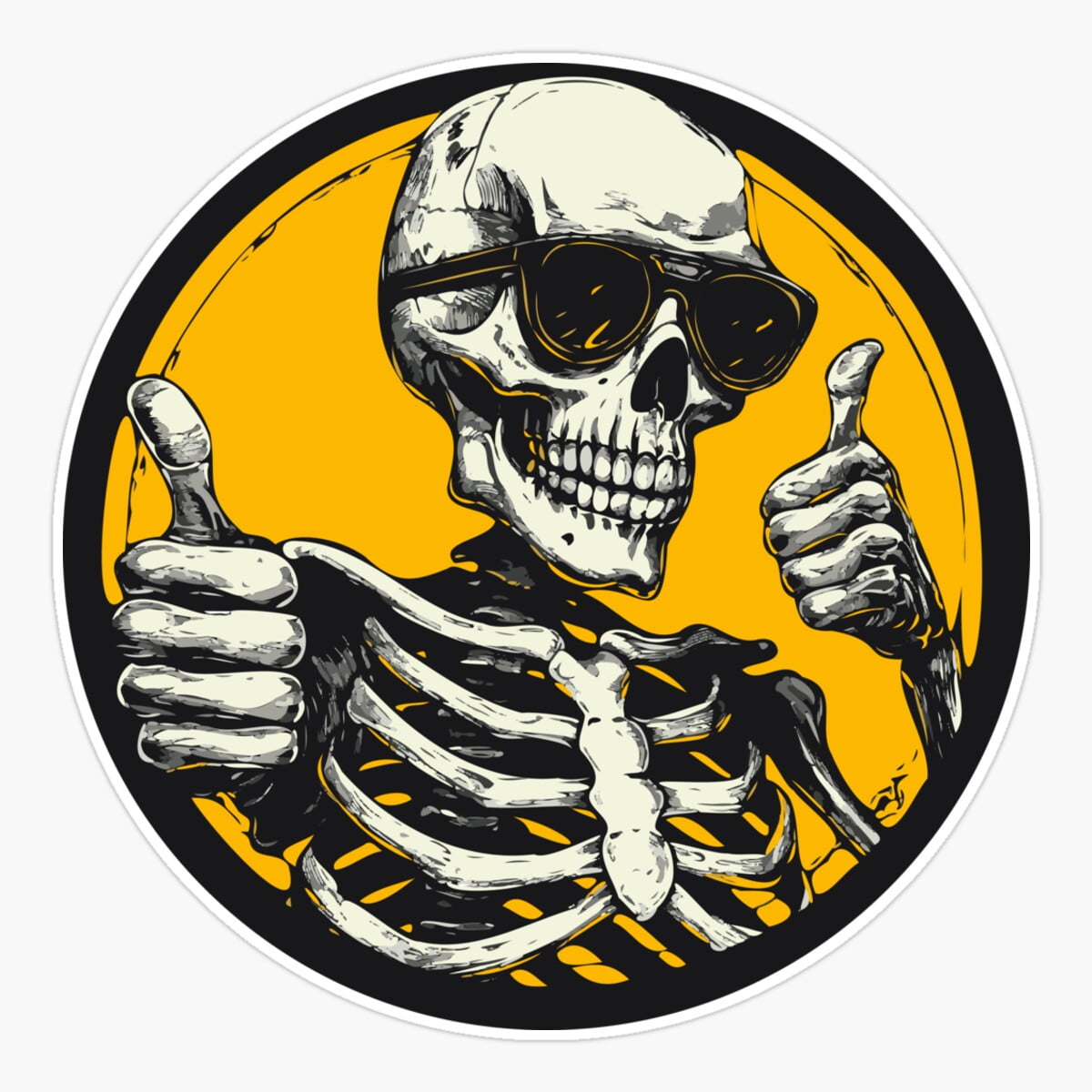 Maneki Thumbs-Up Skeleton: Positivity To The Bone Er, Phone Decal Water ...