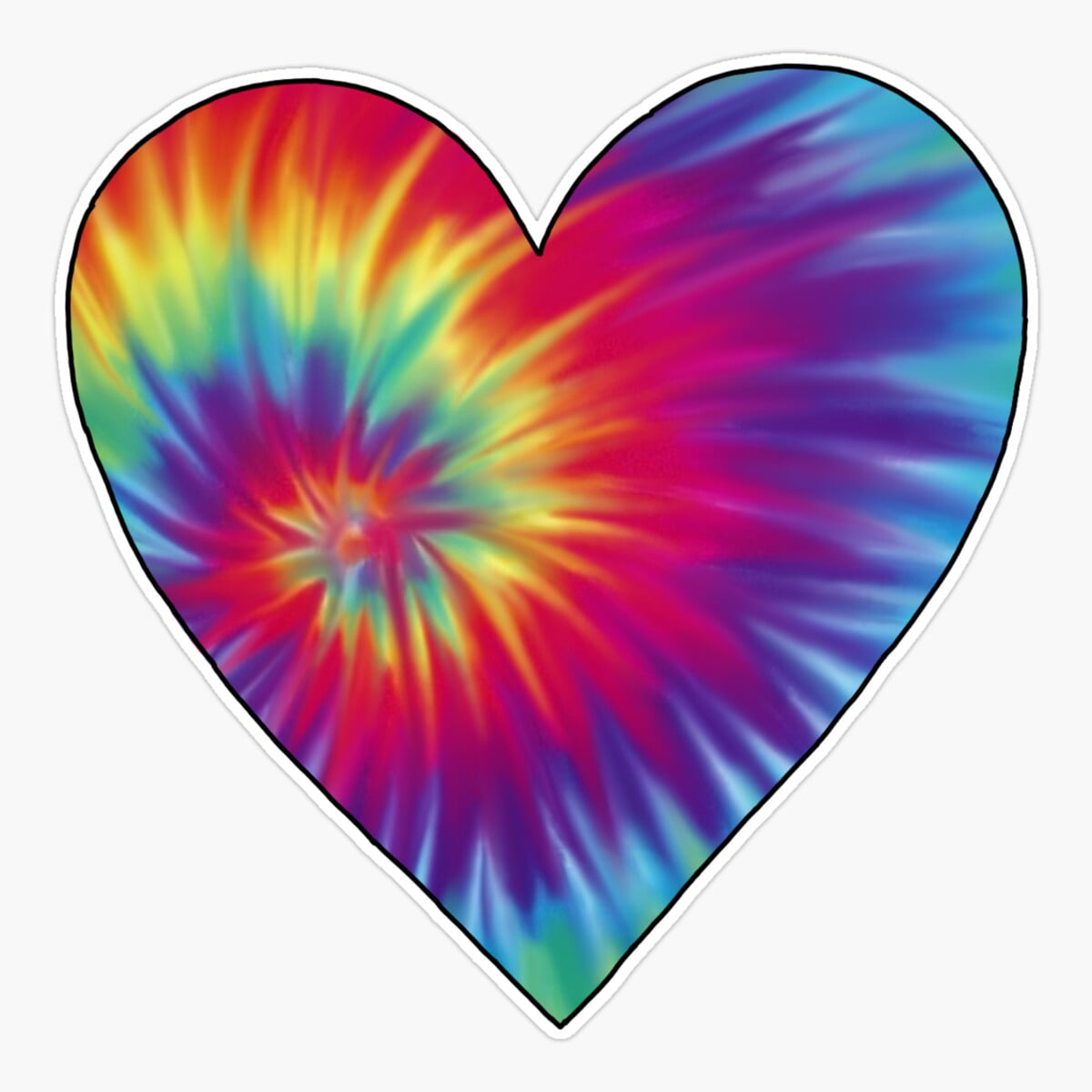 Maneki Tie-Dye Heart Er, Phone Decal Water Bottle Stickers Car Decals ...