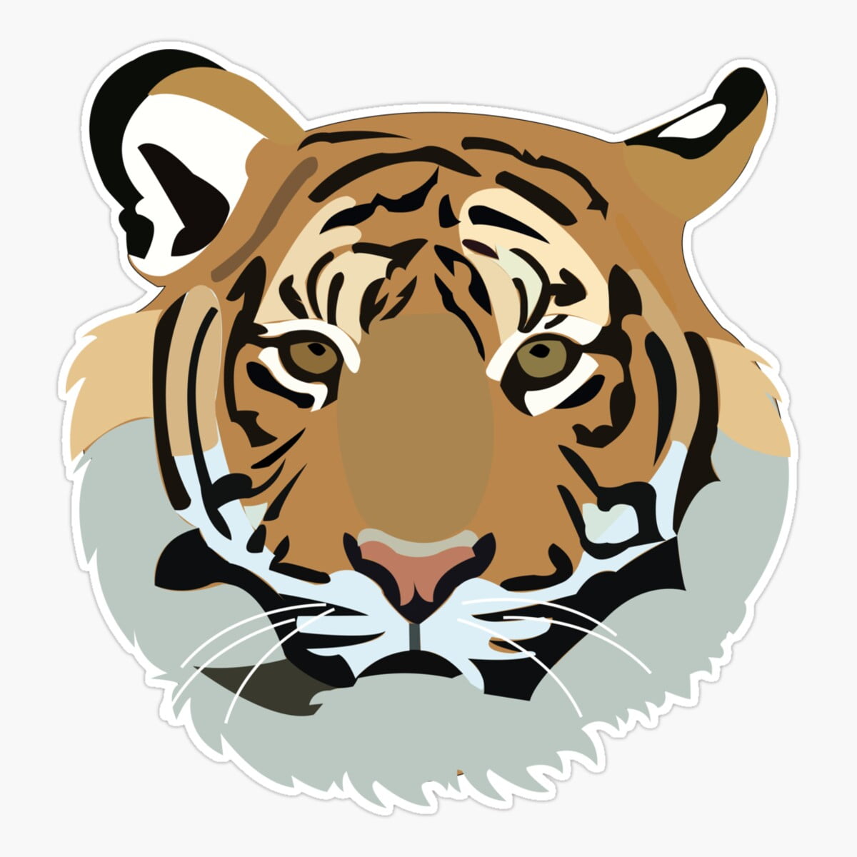 Maneki Tiger Head Face Wild Animal Tiger Er, Phone Decal Water Bottle ...