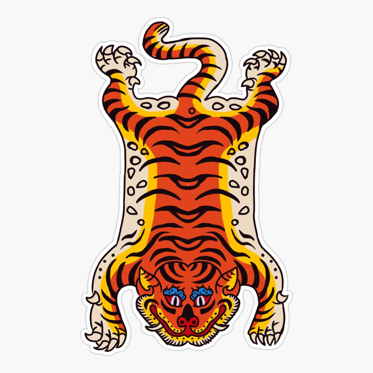 Maneki Tiger Rug Sticker, Phone Decal Water Bottle Stickers Car Decals ...