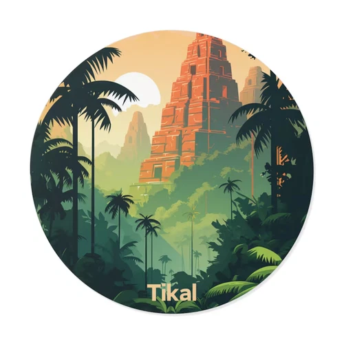 Maneki Tikal Guatemala Mayan Ruins Sticker – Travel Vinyl Decal For ...