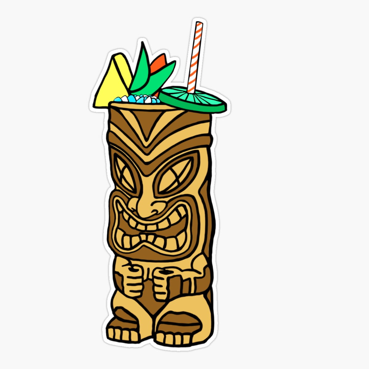 Maneki Tiki Drink Er, Phone Decal Water Bottle Stickers Car Decals ...
