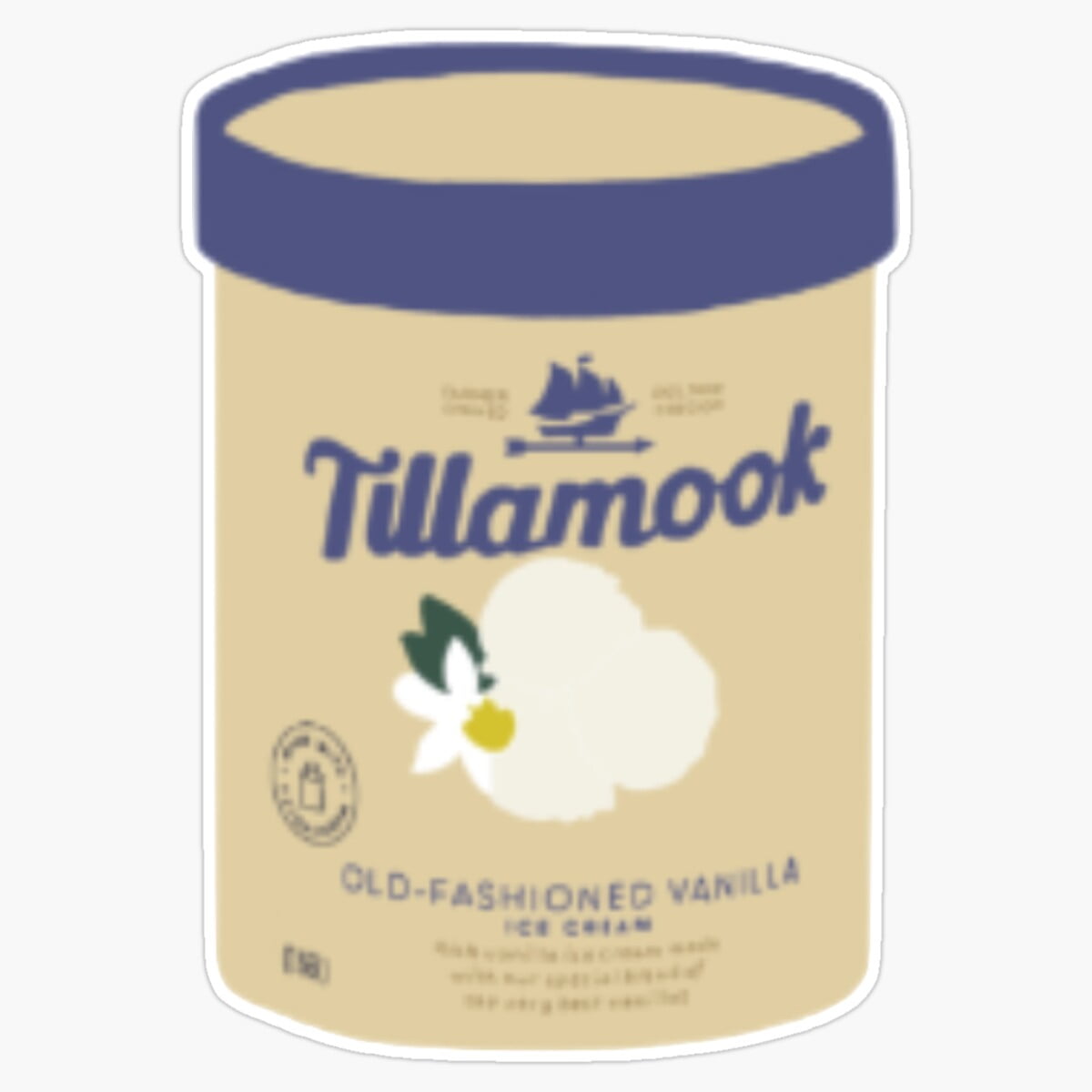 Maneki Tillamook Old Fashioned Vanilla Ice Cream Er, Phone Decal Water ...