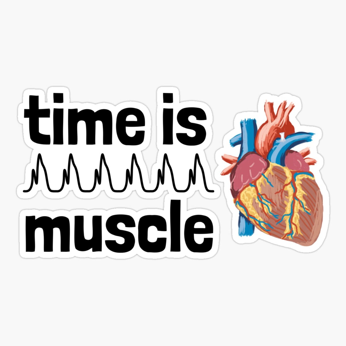 Maneki Time Is Muscle With Heart Illustration Er, Phone Decal Water ...