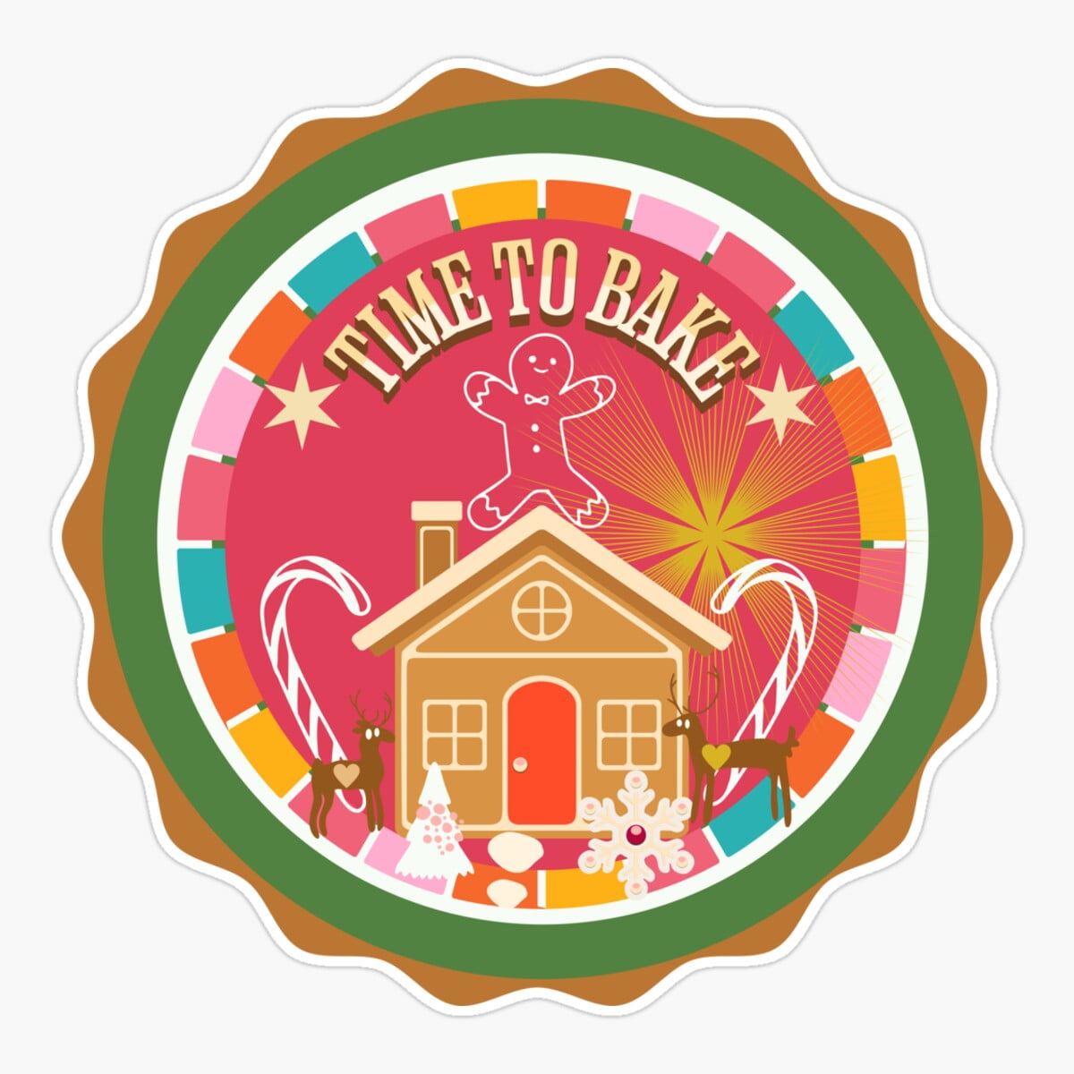 Maneki Time To Bake Holiday Cookie Baking Recipe Book Sticker, Phone Decal Water Bottle Stickers ...