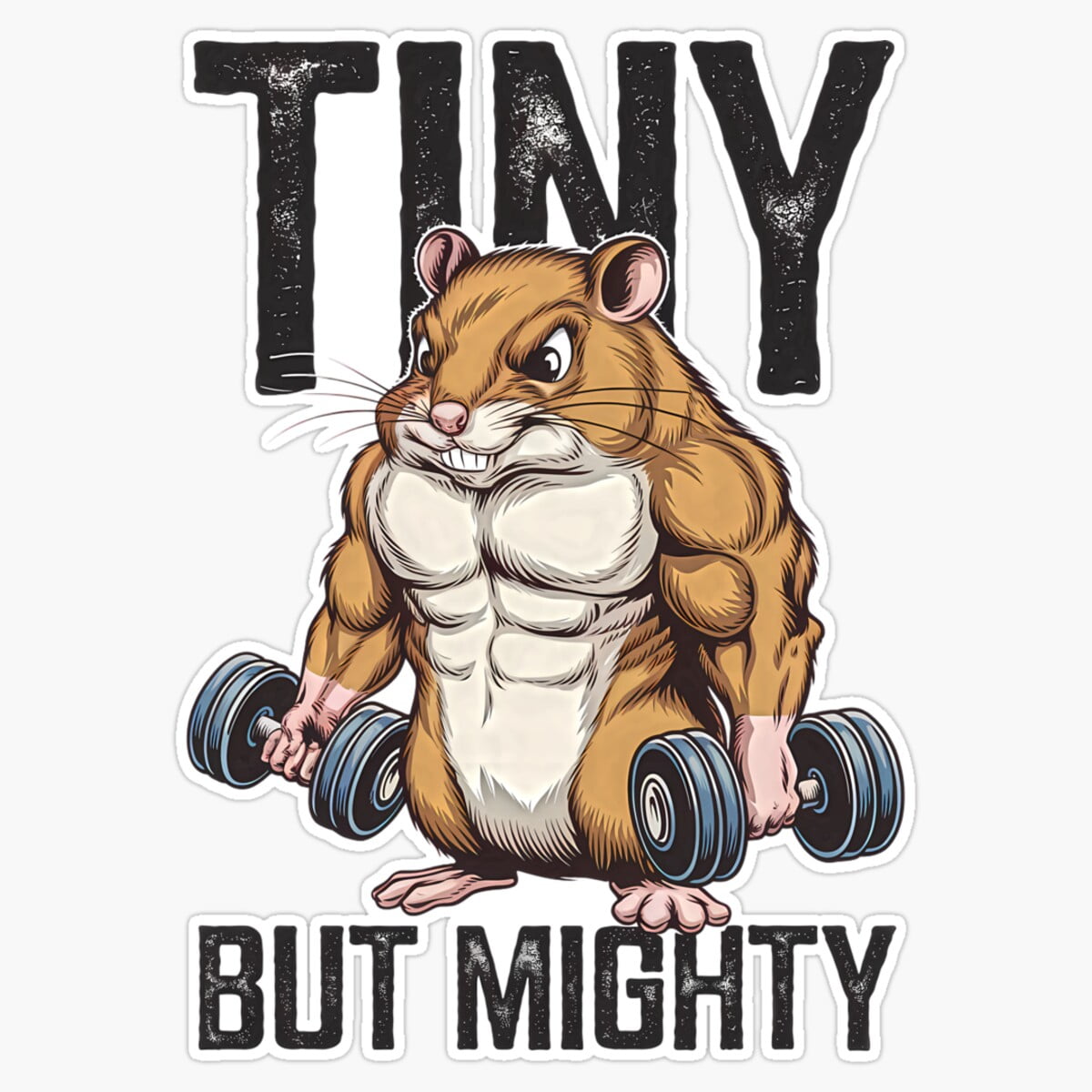 Maneki Tiny But Mighty Muscular Hamster Gym Er, Phone Decal Water ...