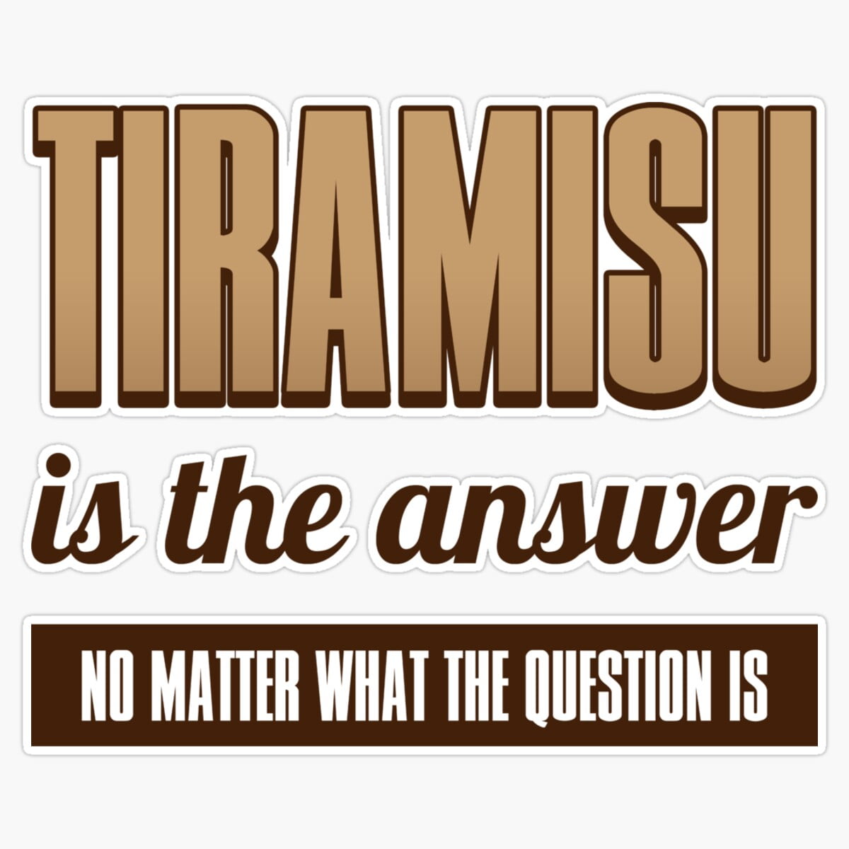 Maneki Tiramisu Is The Answer Er, Phone Decal Water Bottle Stickers Car ...