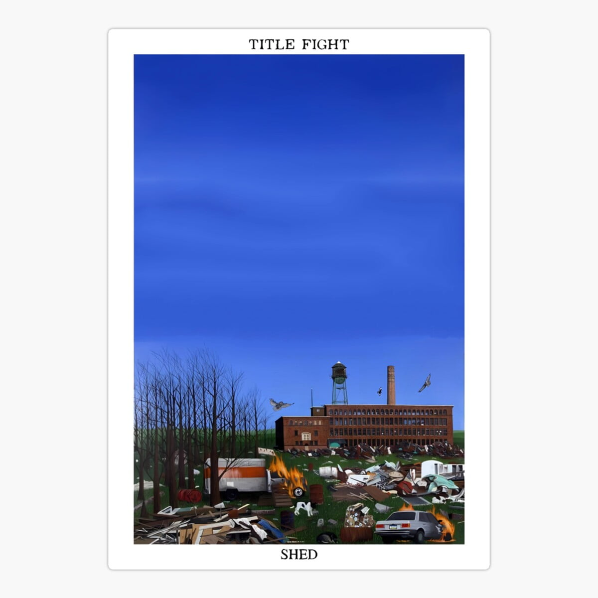 Maneki Title Fight Shed Poster Sticker, Phone Decal Water Bottle ...