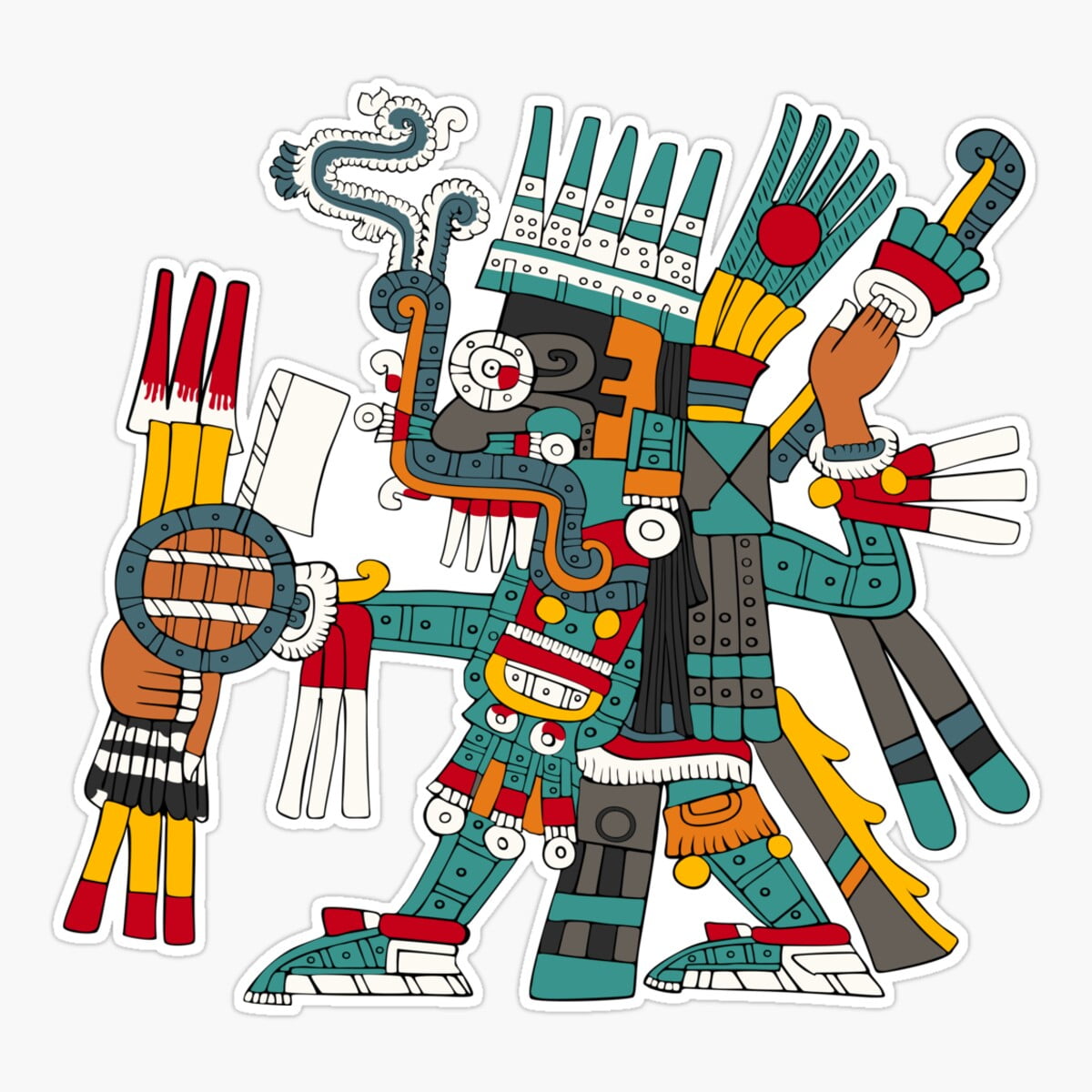 Maneki Tlaloc Aztec God O Rain - Borgia Codex Transparent Sticker ...