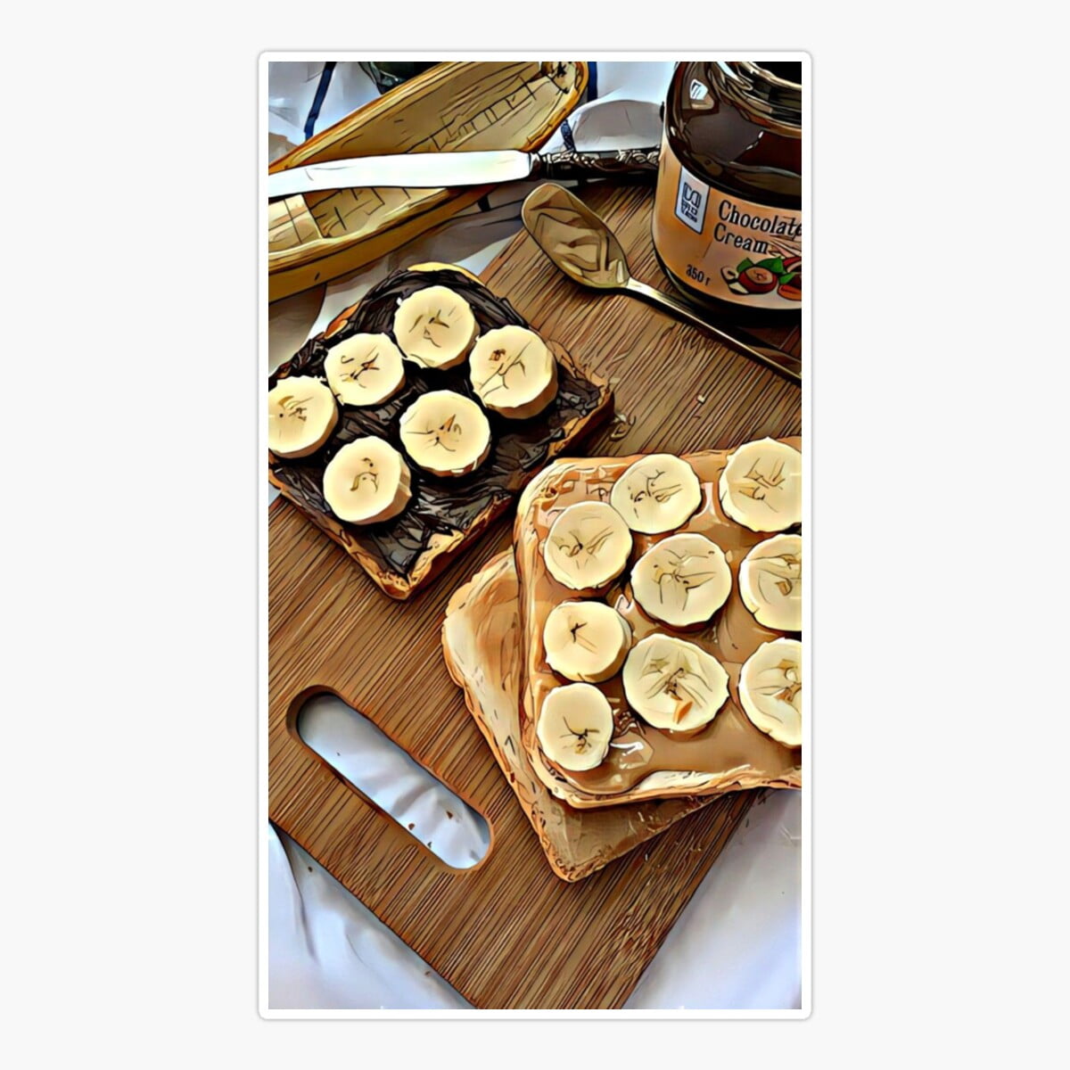 Maneki Toast Illustration, Colorul Kitchen Print, Printable Wall Art ...