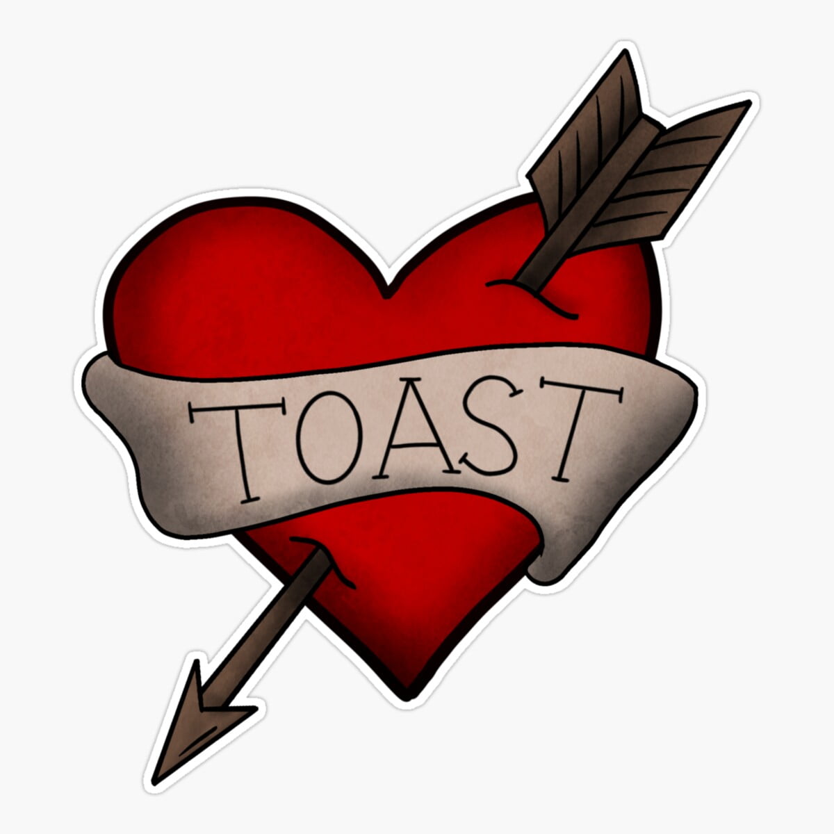 Maneki Toast Lover - Traditional Heart Tattoo Er, Phone Decal Water ...