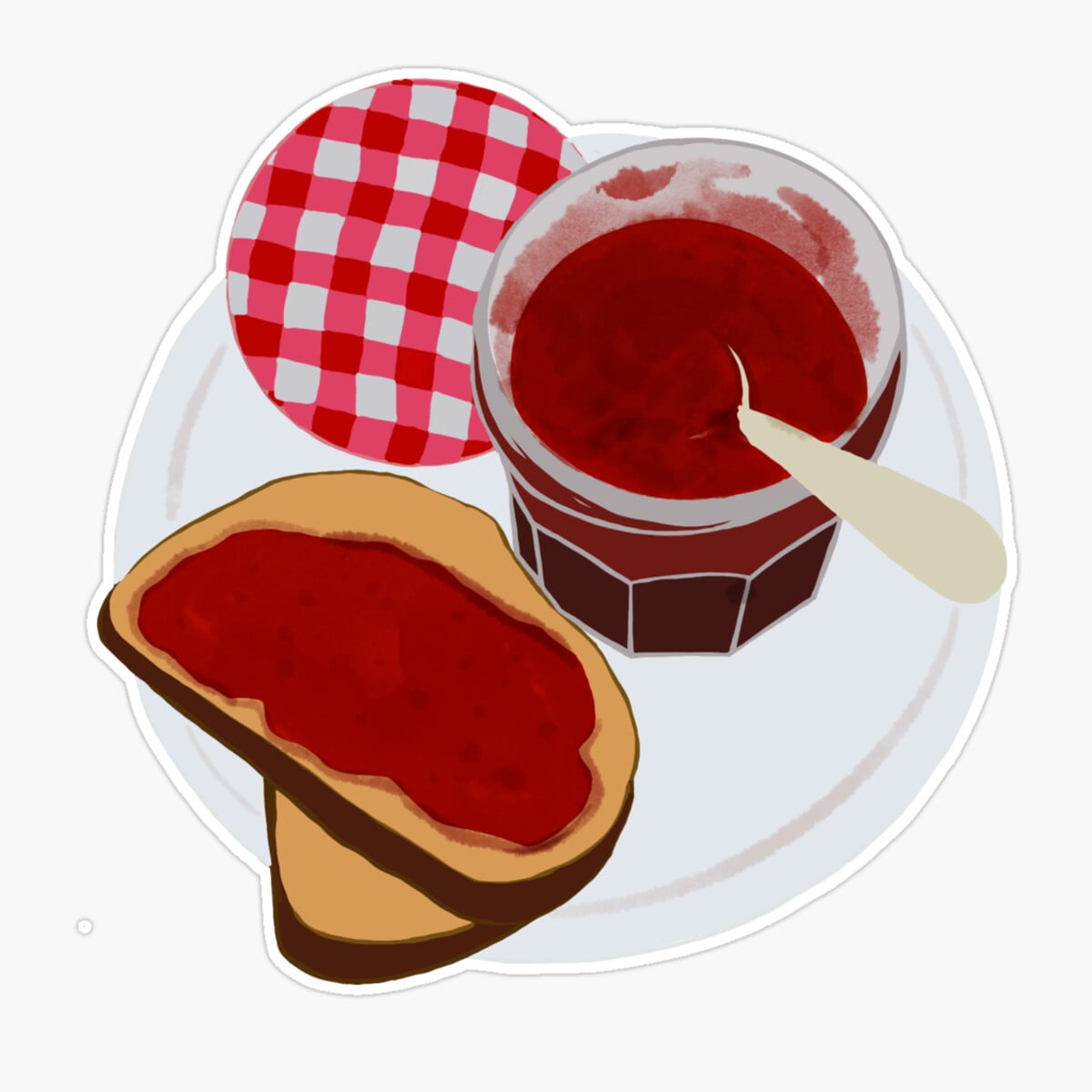 Maneki Toast With Jam Sticker, Phone Decal Water Bottle Stickers Car ...