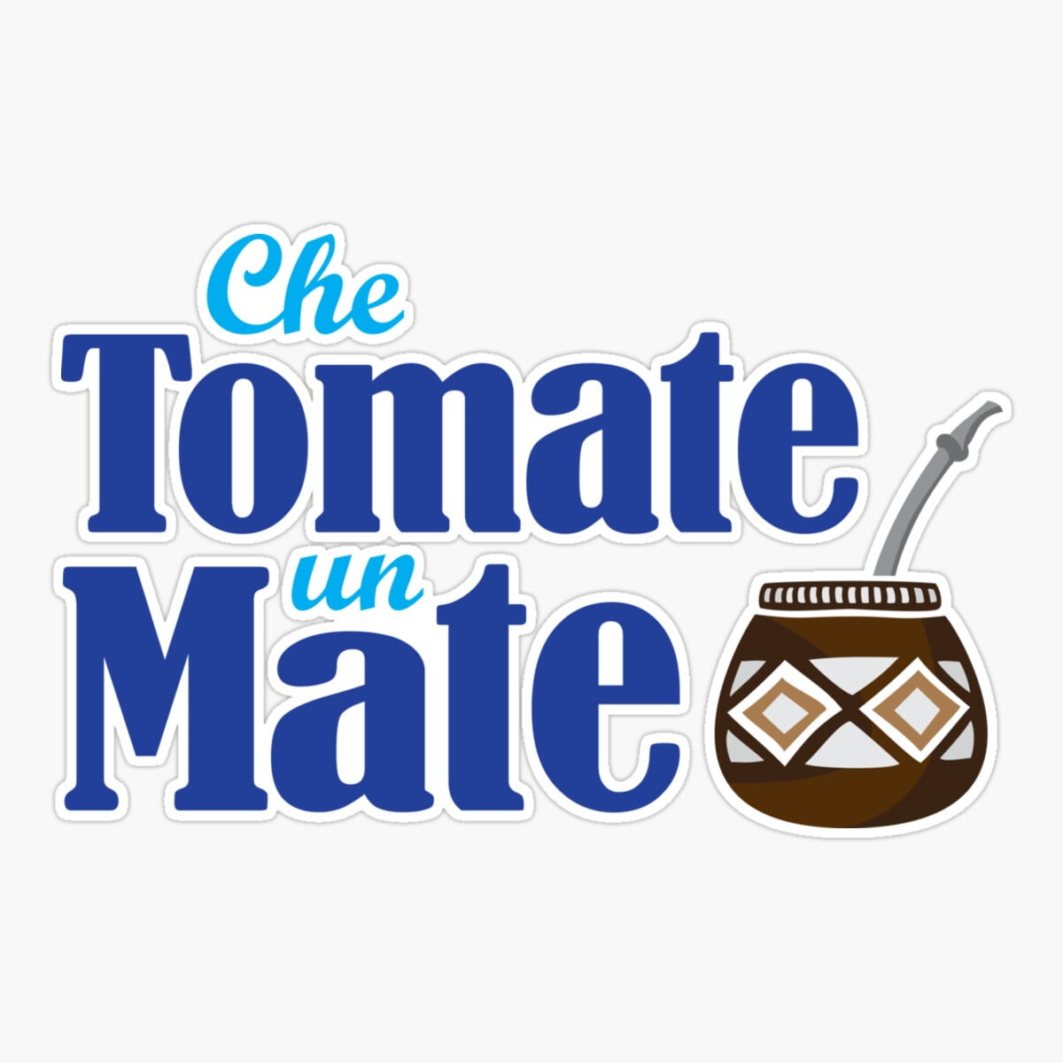 Maneki Tomate Un Mate (Blue) Er, Phone Decal Water Bottle Stickers Car ...