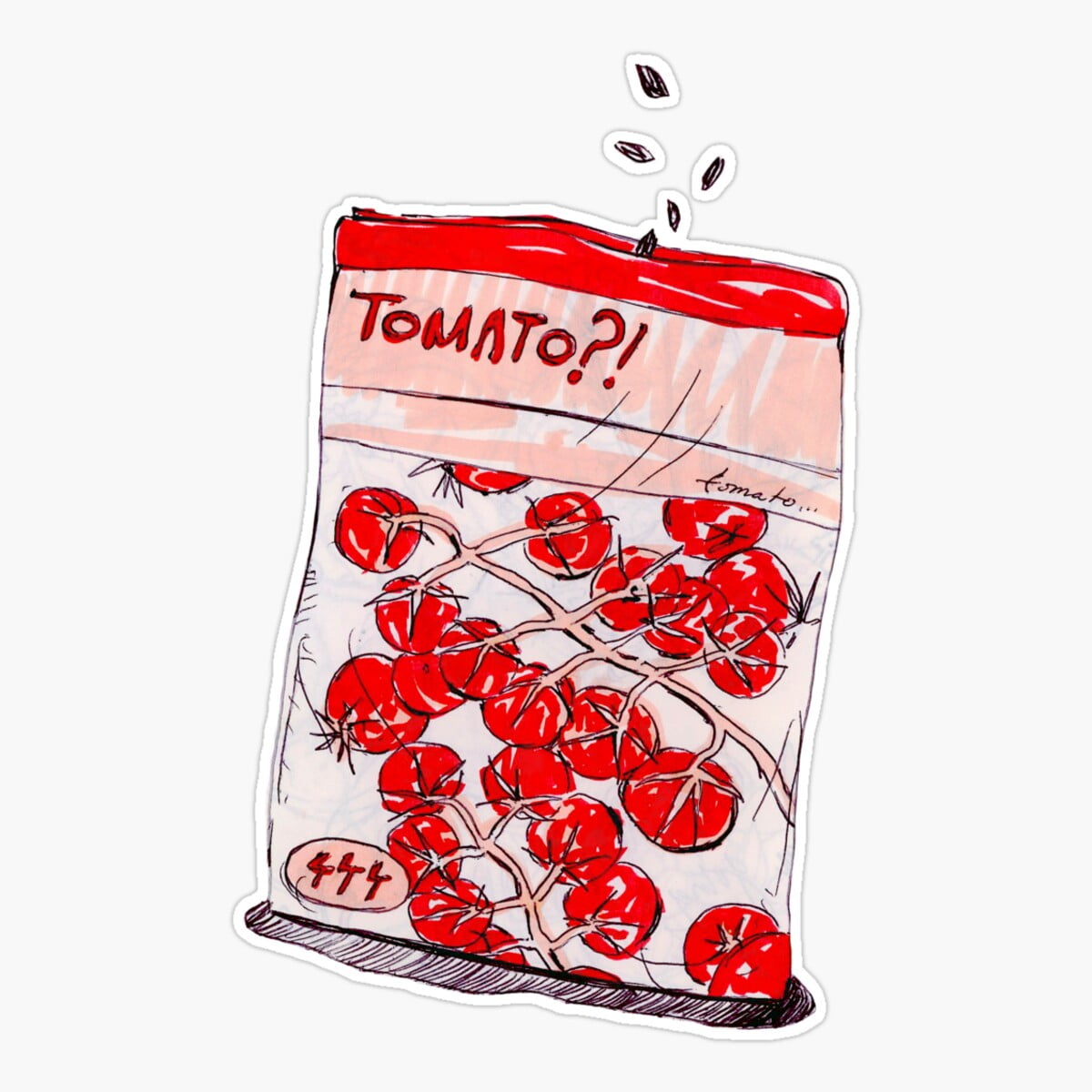 Maneki Tomato Seed Packet Sticker, Phone Decal Water Bottle Stickers ...