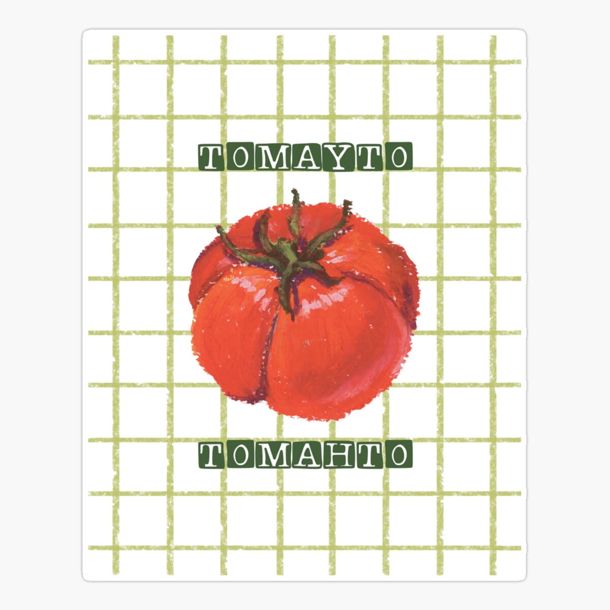 Maneki Tomayto Tomahto Silly Tomato Drawing Sticker, Phone Decal Water ...