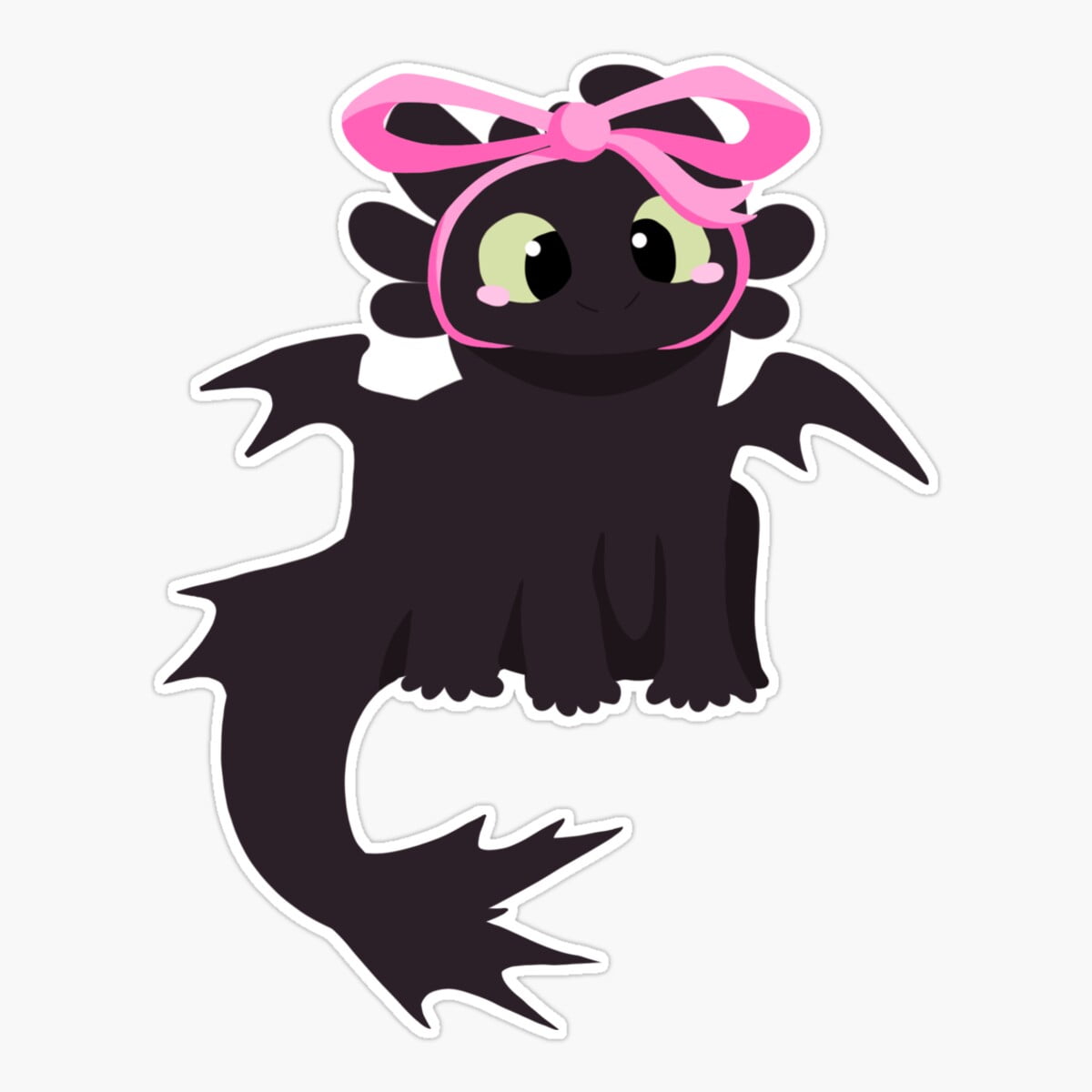 Maneki Toothless With Bow How To Train Your Dragon Er, Phone Decal ...