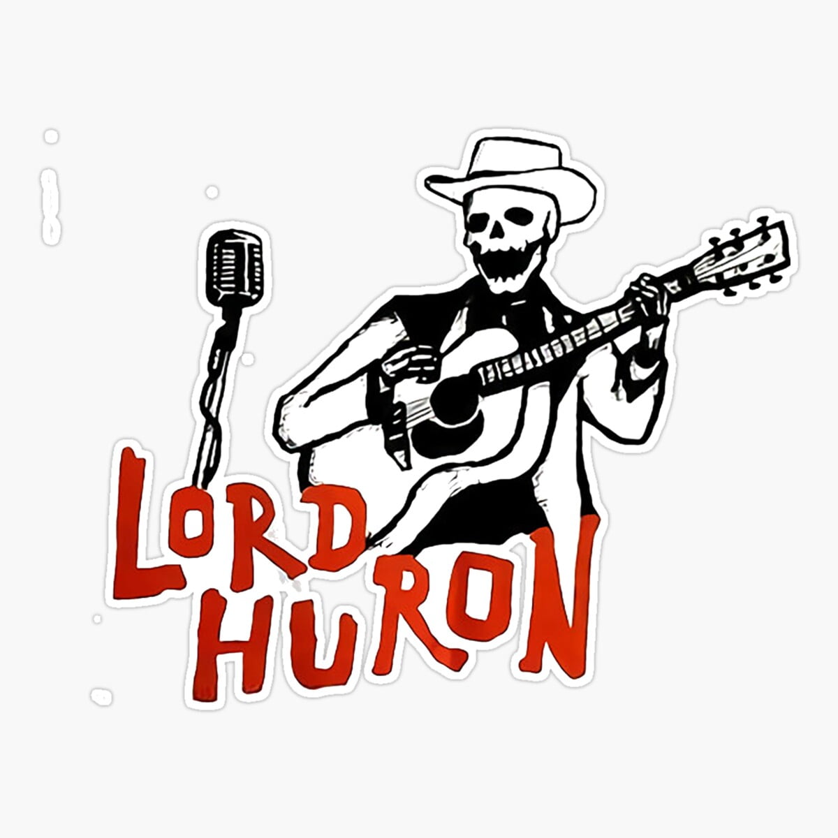 Maneki Top Popular Lord Huron Singing Rockabilly Skeleton Men'S Tshirt ...