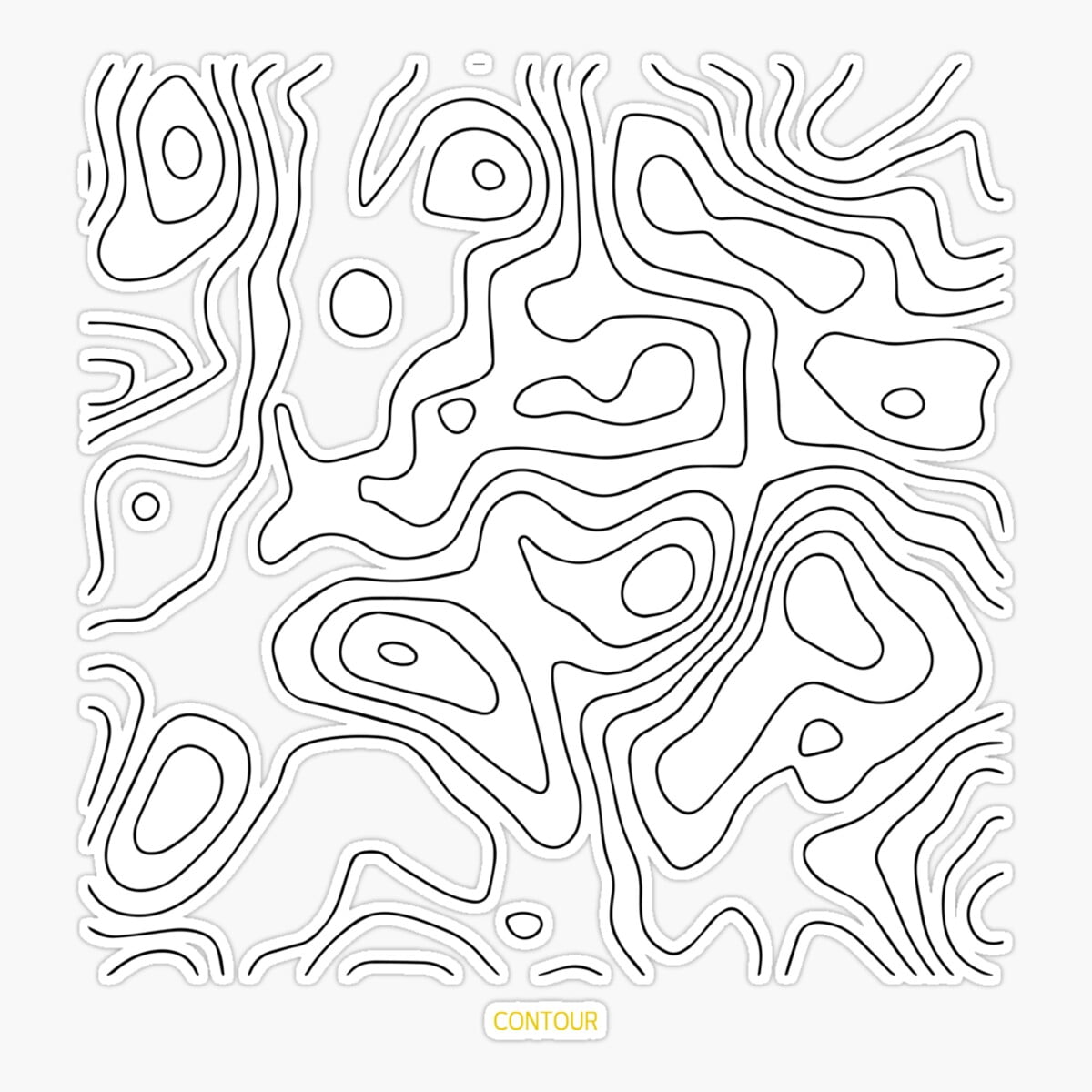 Maneki Topography Contour Lines Sticker, Phone Decal Water Bottle Stickers Car Decals, Funny ...