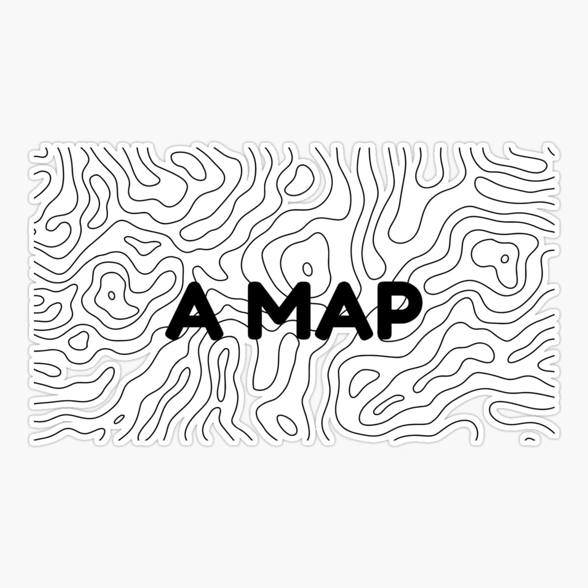 Maneki Topography Part O A Map Sticker, Phone Decal Water Bottle ...