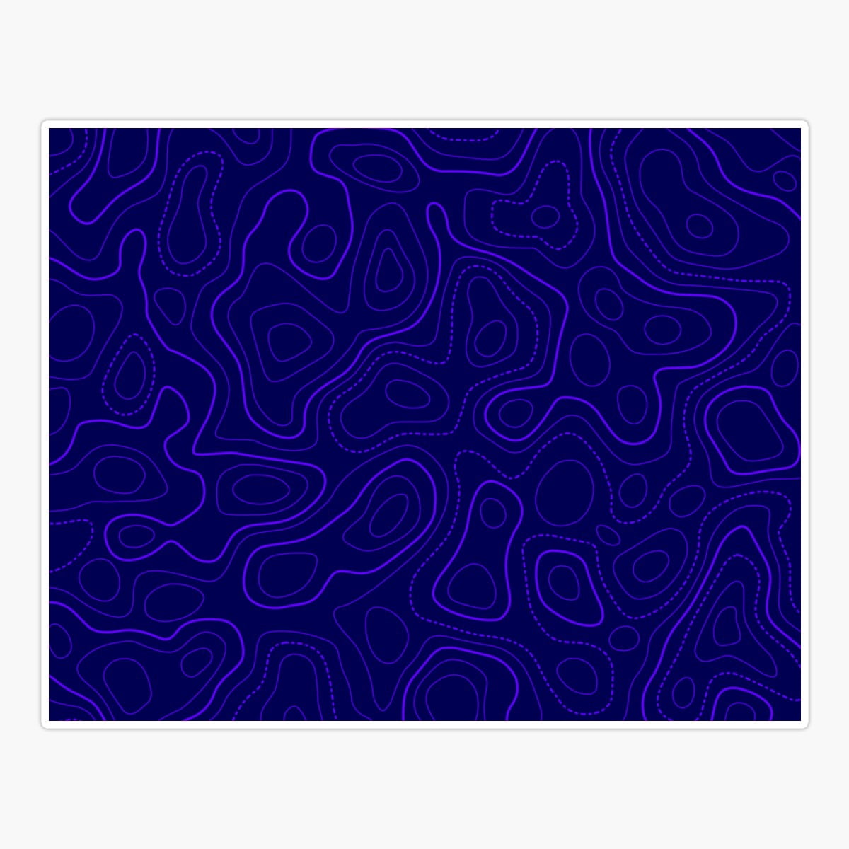 Maneki Topography Pattern. Blue And Purple Color Sticker, Phone Decal ...