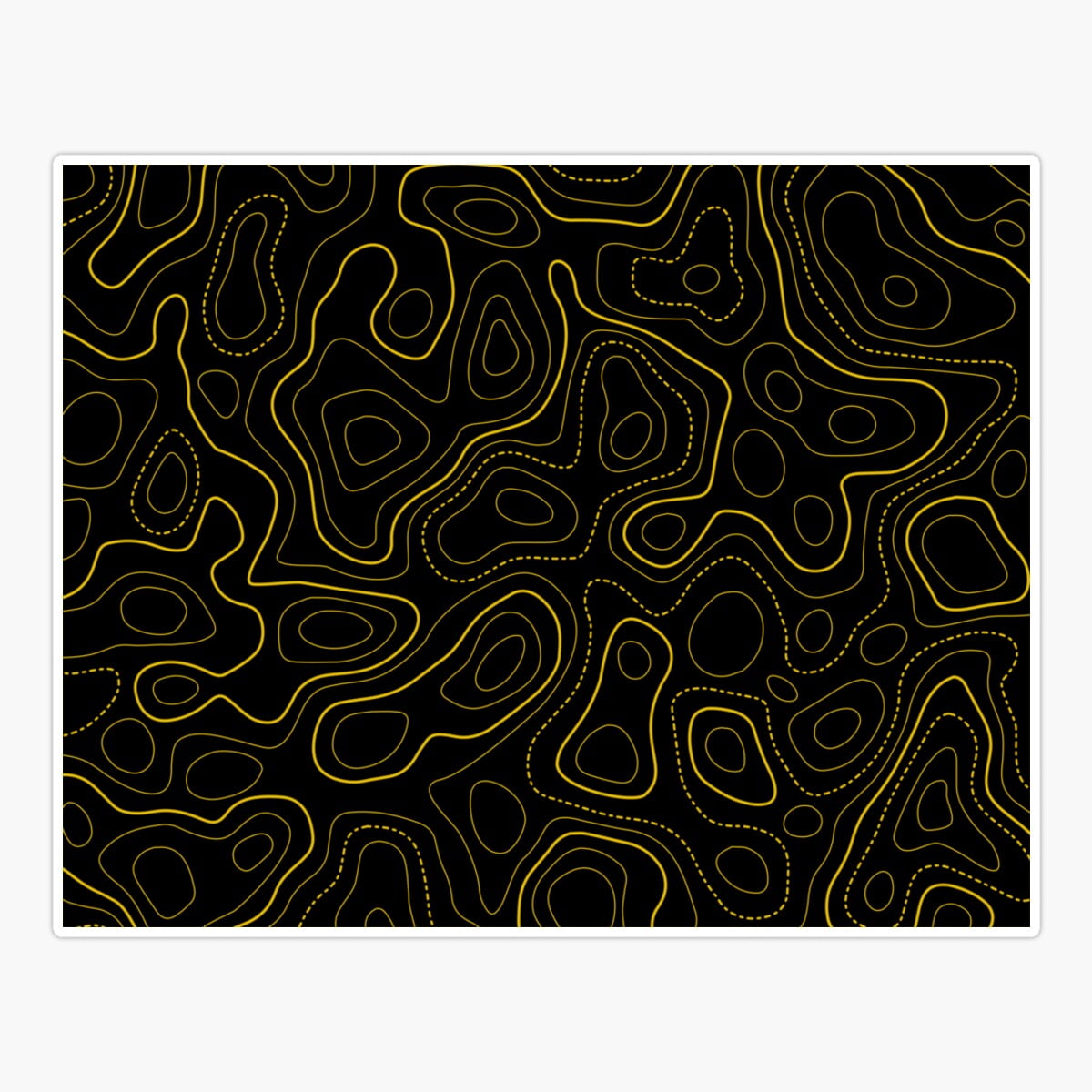 Maneki Topography Pattern. Dark And Gold Color Sticker, Phone Decal ...