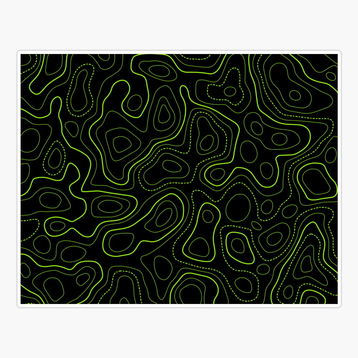 Maneki Topography Pattern. Dark And Green Color Sticker, Phone Decal ...